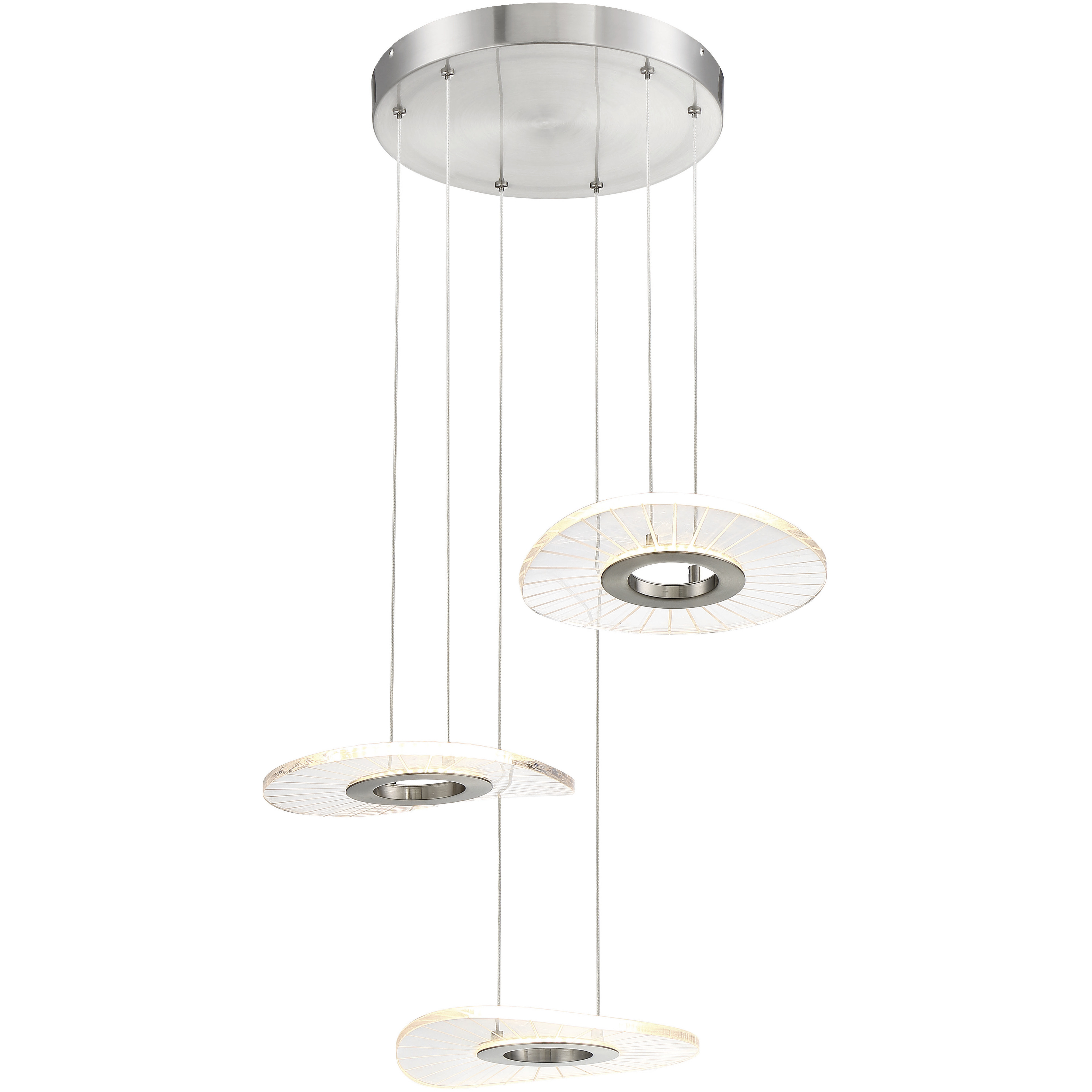 George Kovacs P1783-084-L Light Ray LED 17 inch Brushed Nickel Pendant ...