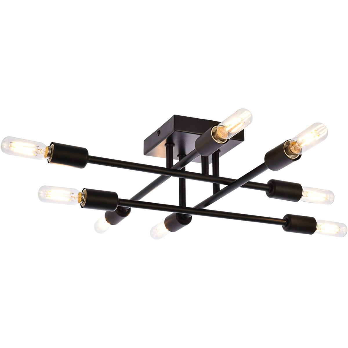 Living District LD2351BK Script 8 Light 19 inch Black Flush Mount ...