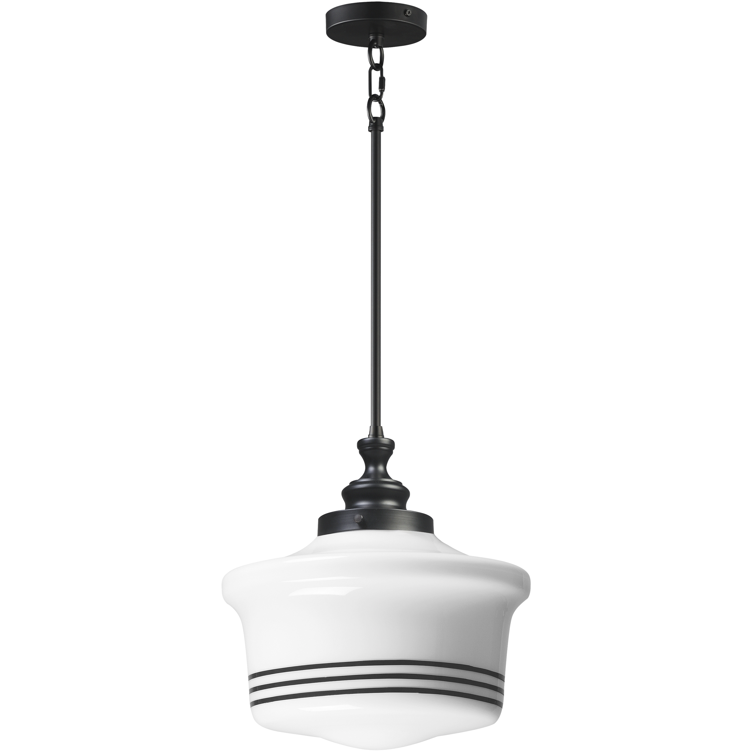 Maxim Lighting 21534WTBK Eureka 1 Light 13.75 inch Black Single Pendant ...