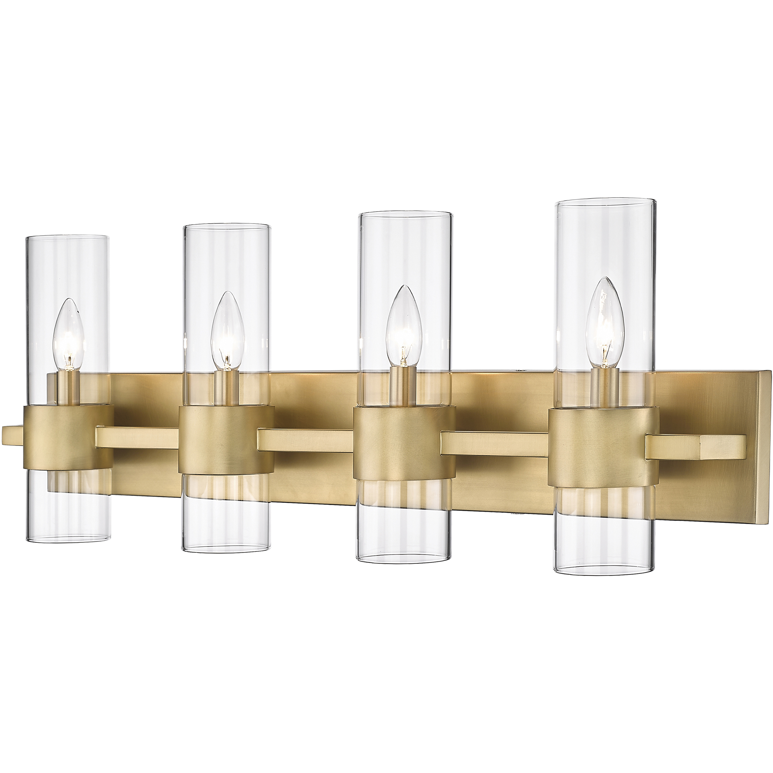 Z-Lite 343-4V-RB Lawson 4 Light 32 inch Rubbed Brass Vanity Wall Light ...