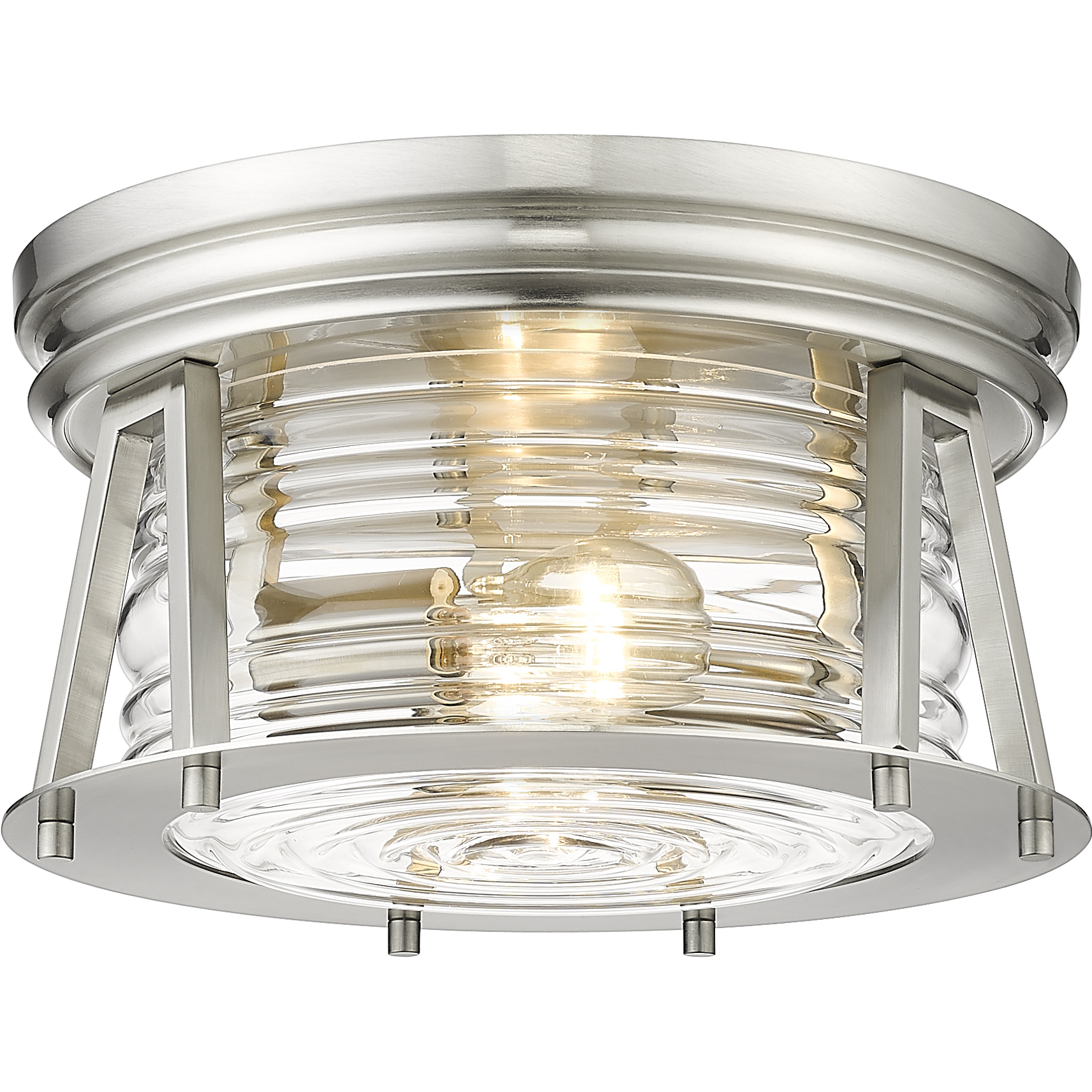 Z-Lite 491F2-BN Cape Harbor 2 Light 12 inch Brushed Nickel Flush Mount ...