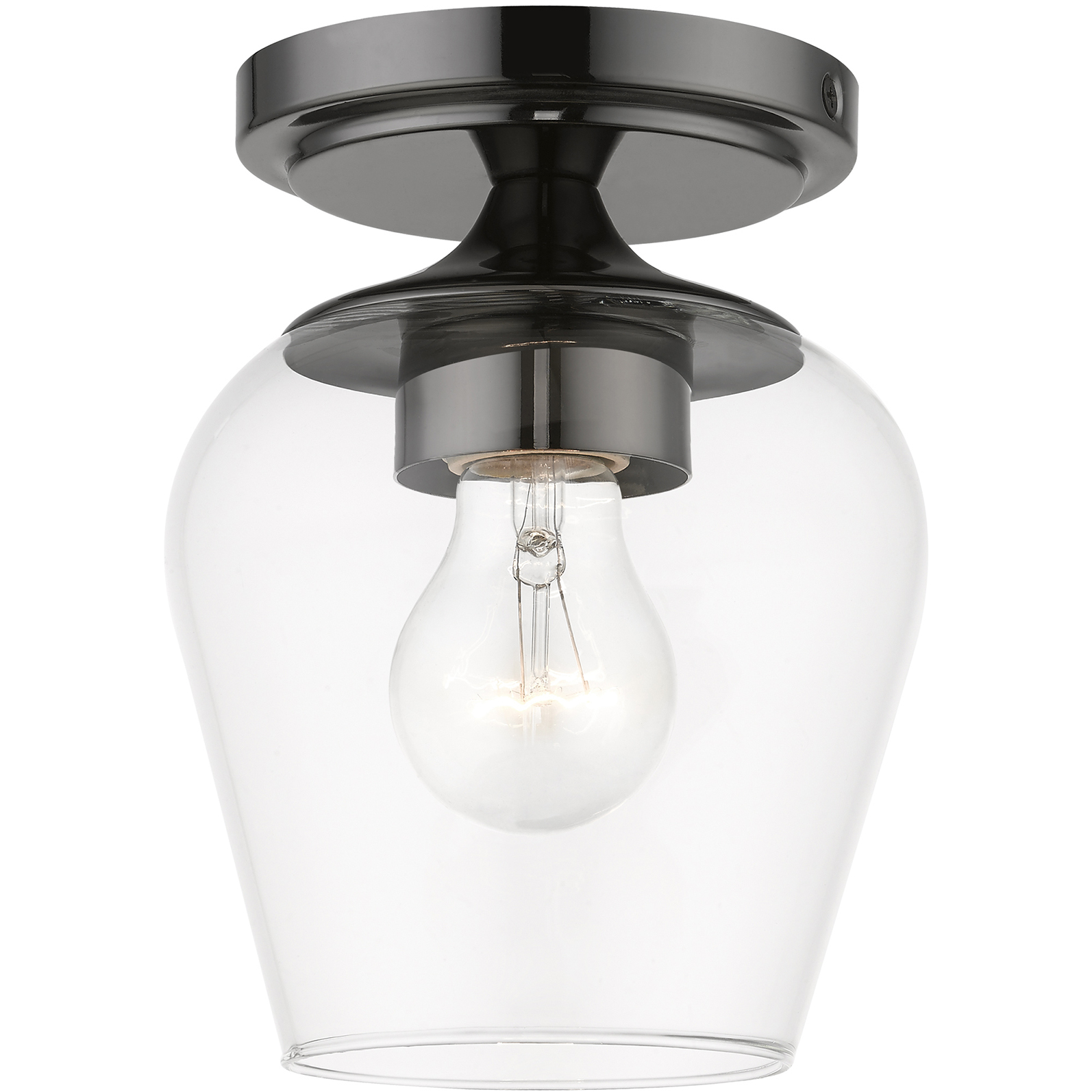 Livex Lighting 46720-46 Willow 1 Light 6 inch Black Chrome Flush Mount ...