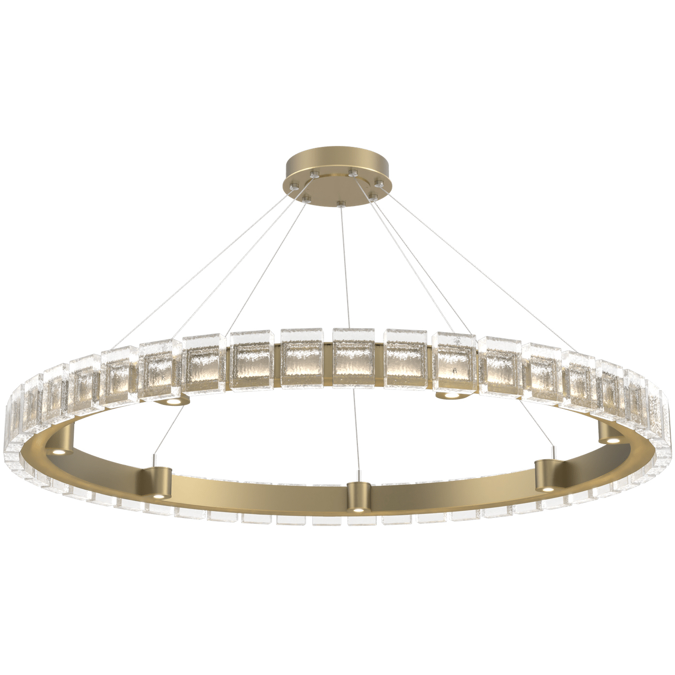 Tessera LED Gilded Brass Chandelier Ceiling Light, Ring