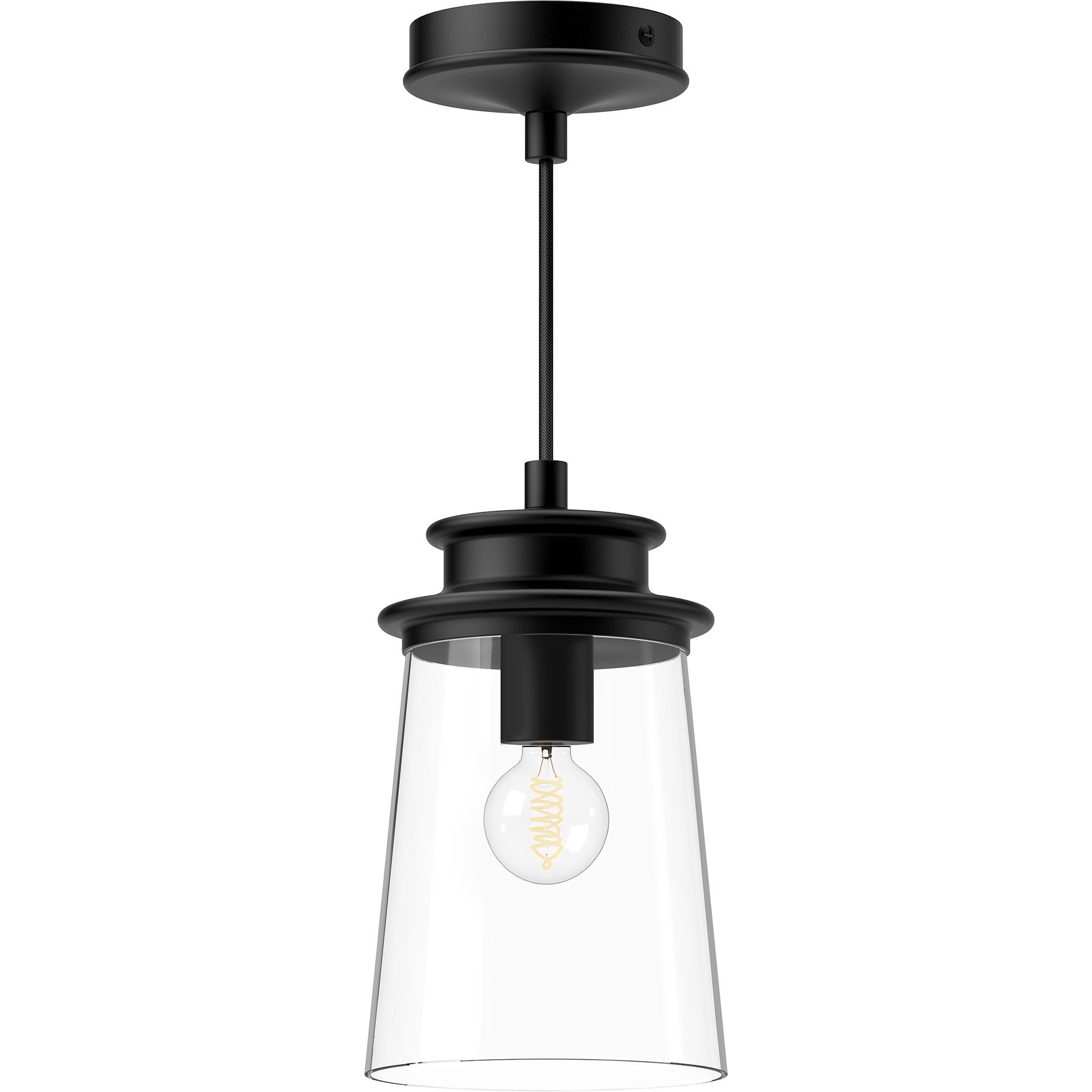 Quincy 1 Light 6 inch Matte Black Pendant Ceiling Light