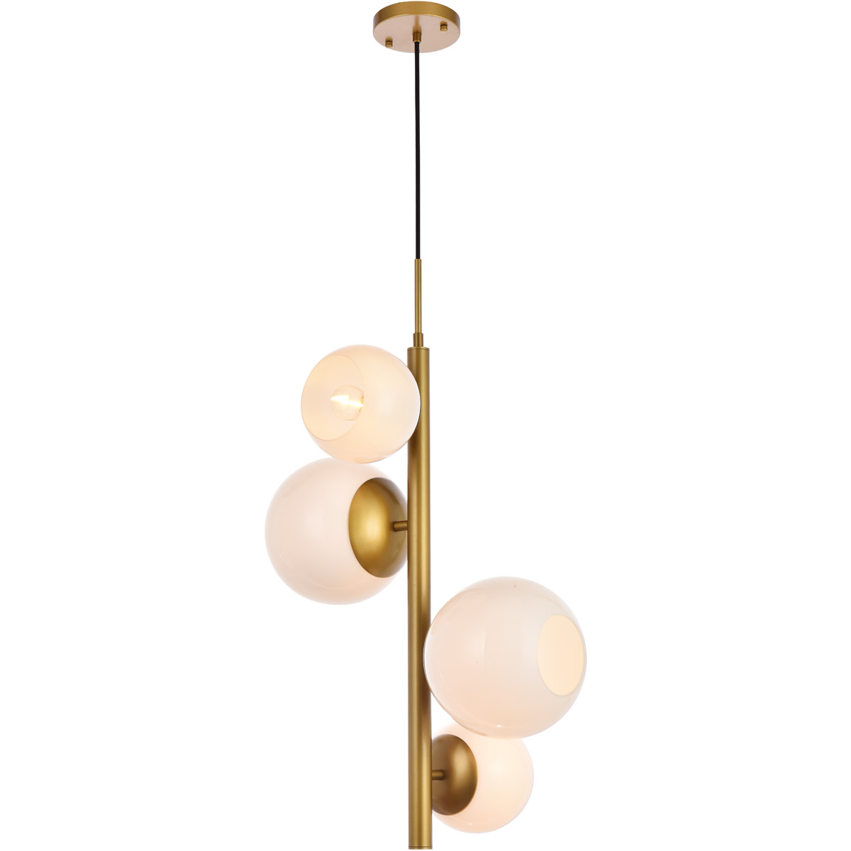 Living District LD655D18BR Wells 4 Light 18 inch Brass Pendant Ceiling ...