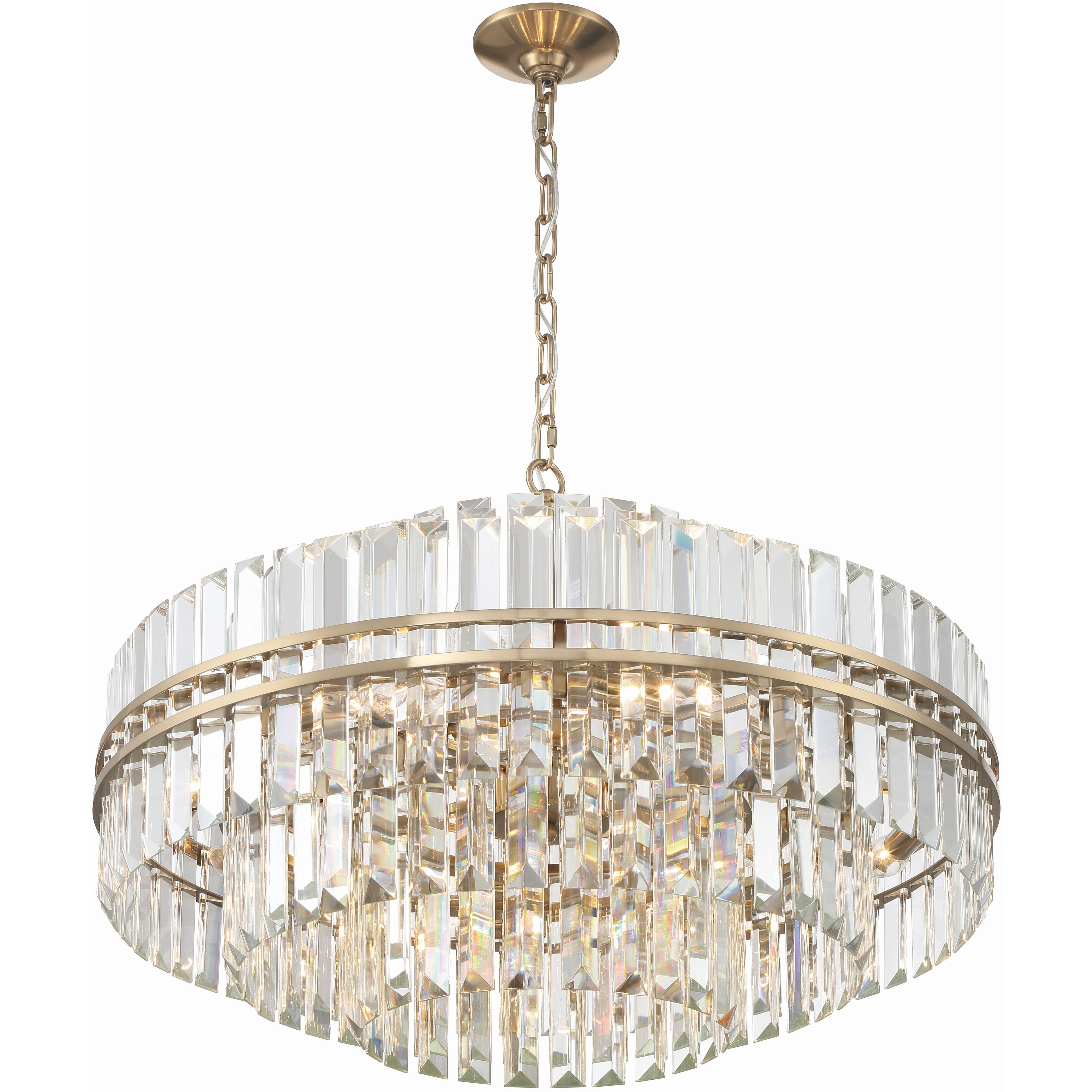Crystorama HAY-1407-AG Hayes 16 Light 28 inch Aged Brass Chandelier ...