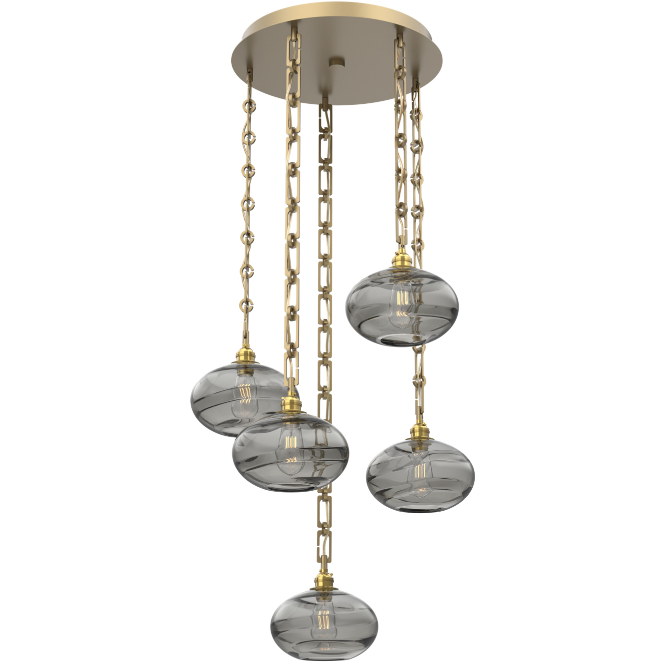 Hammerton Studio CNB0036-05-GB-OS-CH3-E2 Coppa 5 Light 22 inch Gilded ...