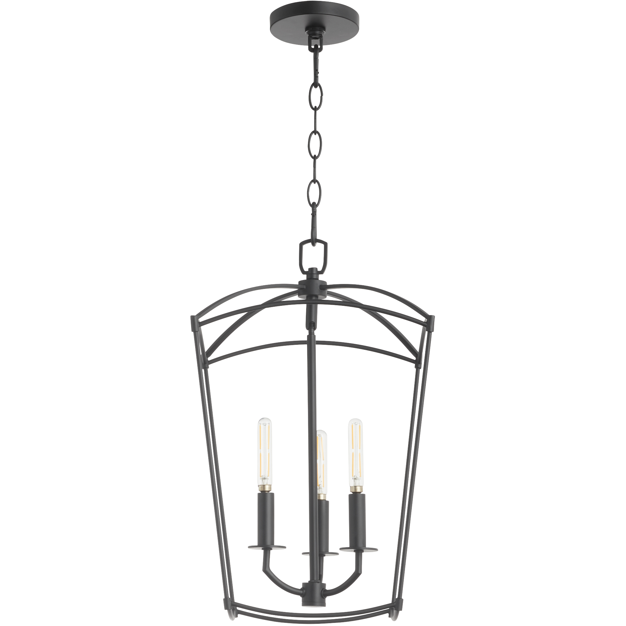 Quorum 6812-3-59 Mantle 3 Light 12 inch Matte Black Entry Ceiling Light