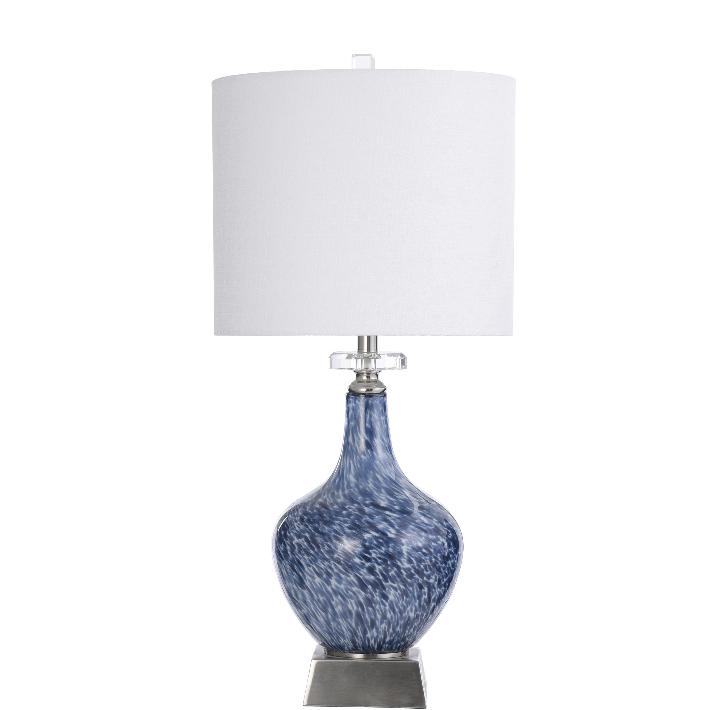 Gemma 32 inch 150 watt Marbled Blue Art Glass Body Table Lamp Portable ...