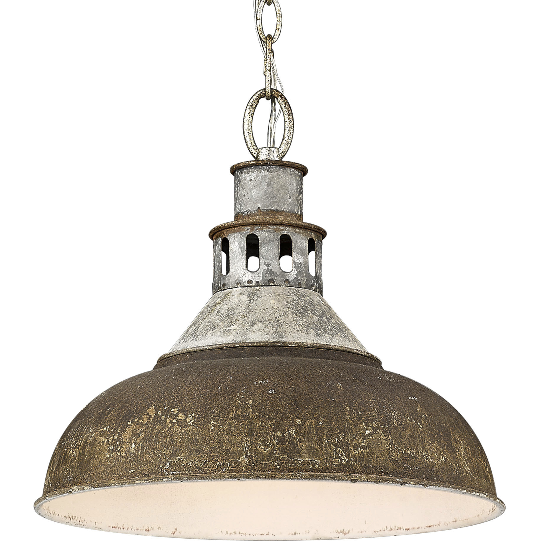 Golden Lighting 0865-L AGV-RUST Kinsley 1 Light 14 inch Aged Galvanized ...