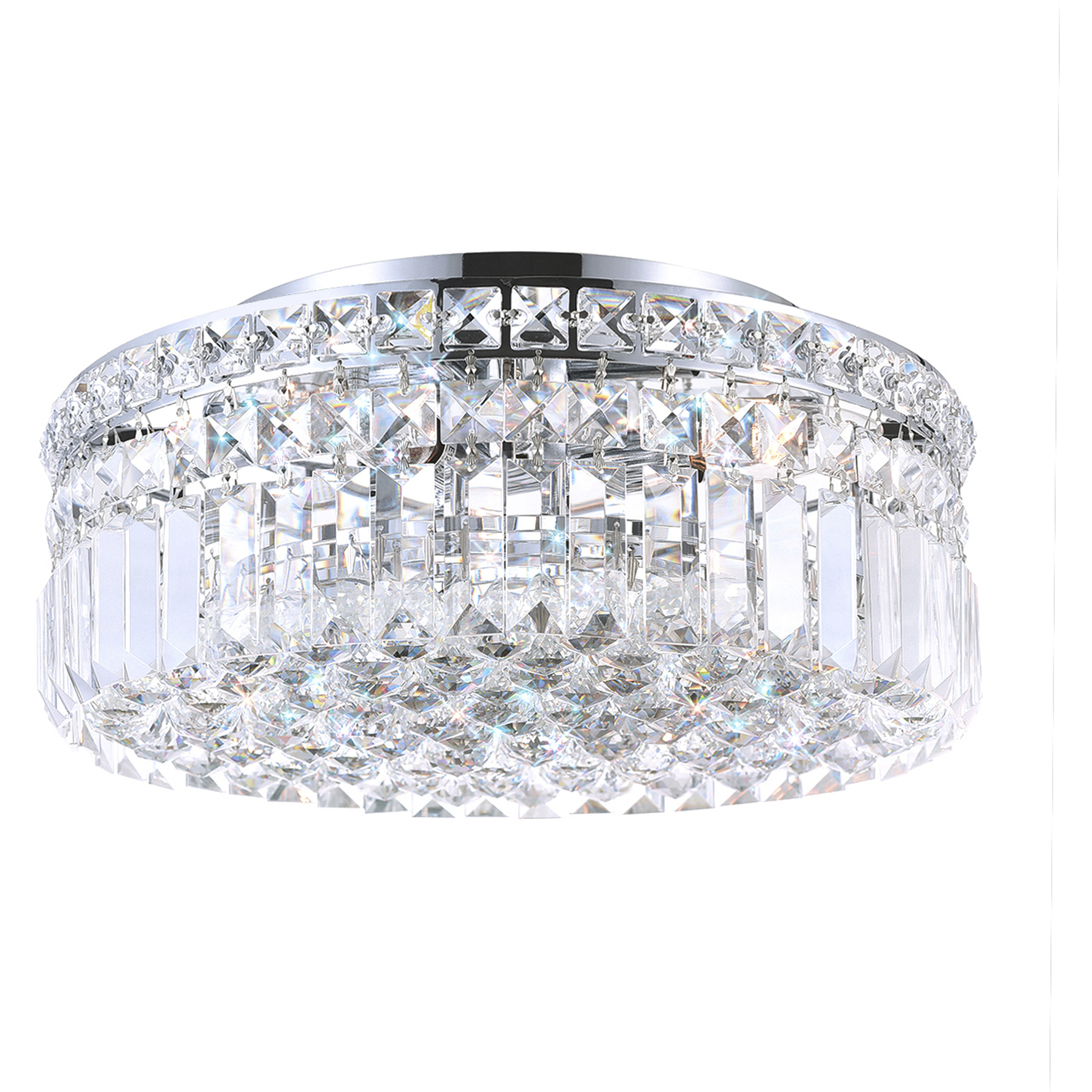 CWI Lighting 8005C14C-R Colosseum 4 Light 14 inch Chrome Flush Mount ...
