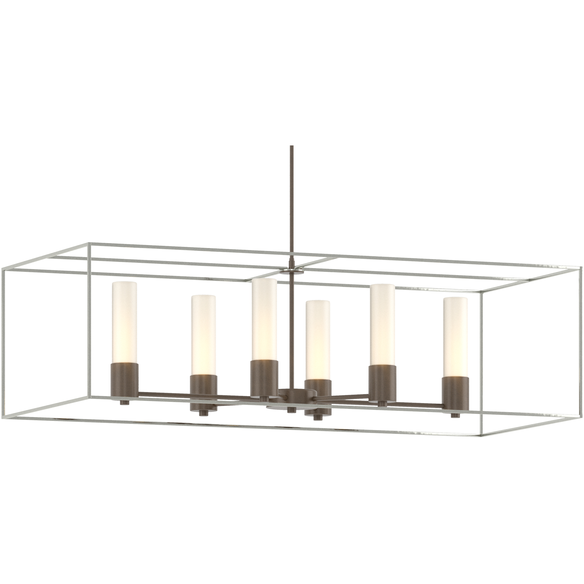 Portico 6 Light 42 inch Ink and Sterling Pendant Ceiling Light in Opal