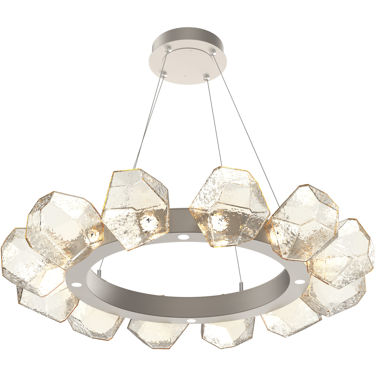 Gem LED 36 inch Beige Silver Chandelier Ceiling Light in 3000K LED ...