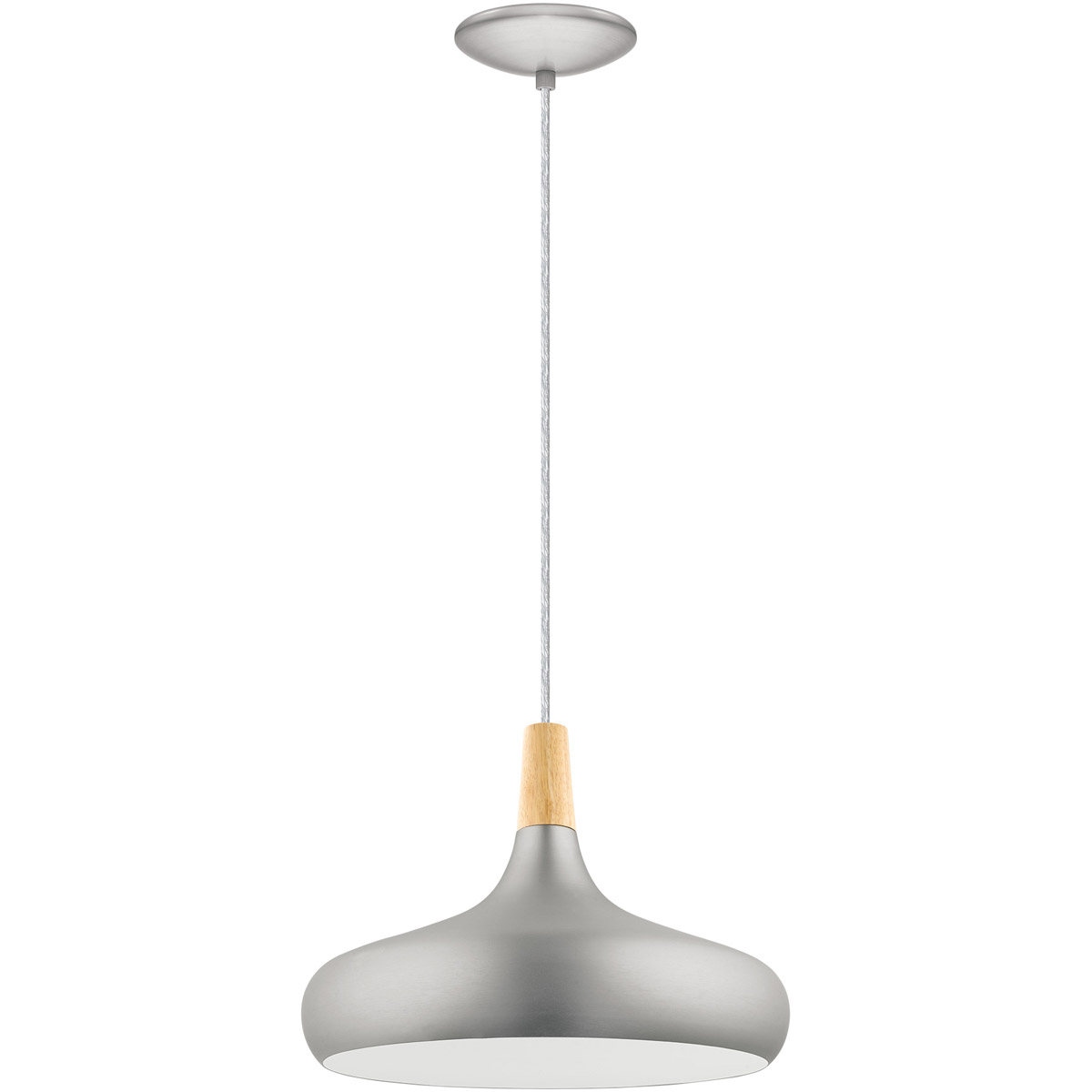 Eglo 96986A Sabinar 1 Light 15.83 inch Brushed Nickel Pendant Ceiling Light