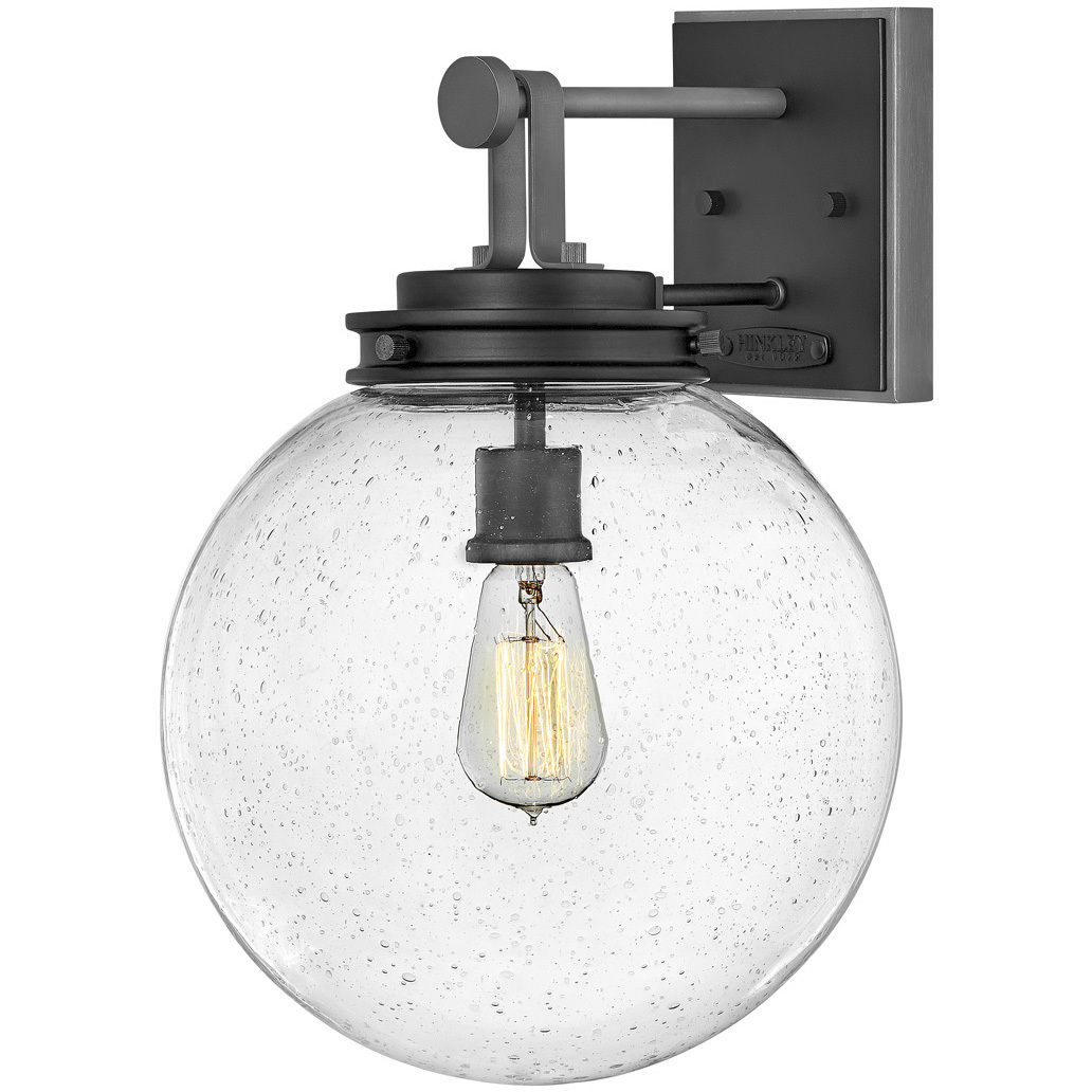 Hinkley 2875BK Jameson LED 17 inch Black with Blackened Brass Outdoor ...