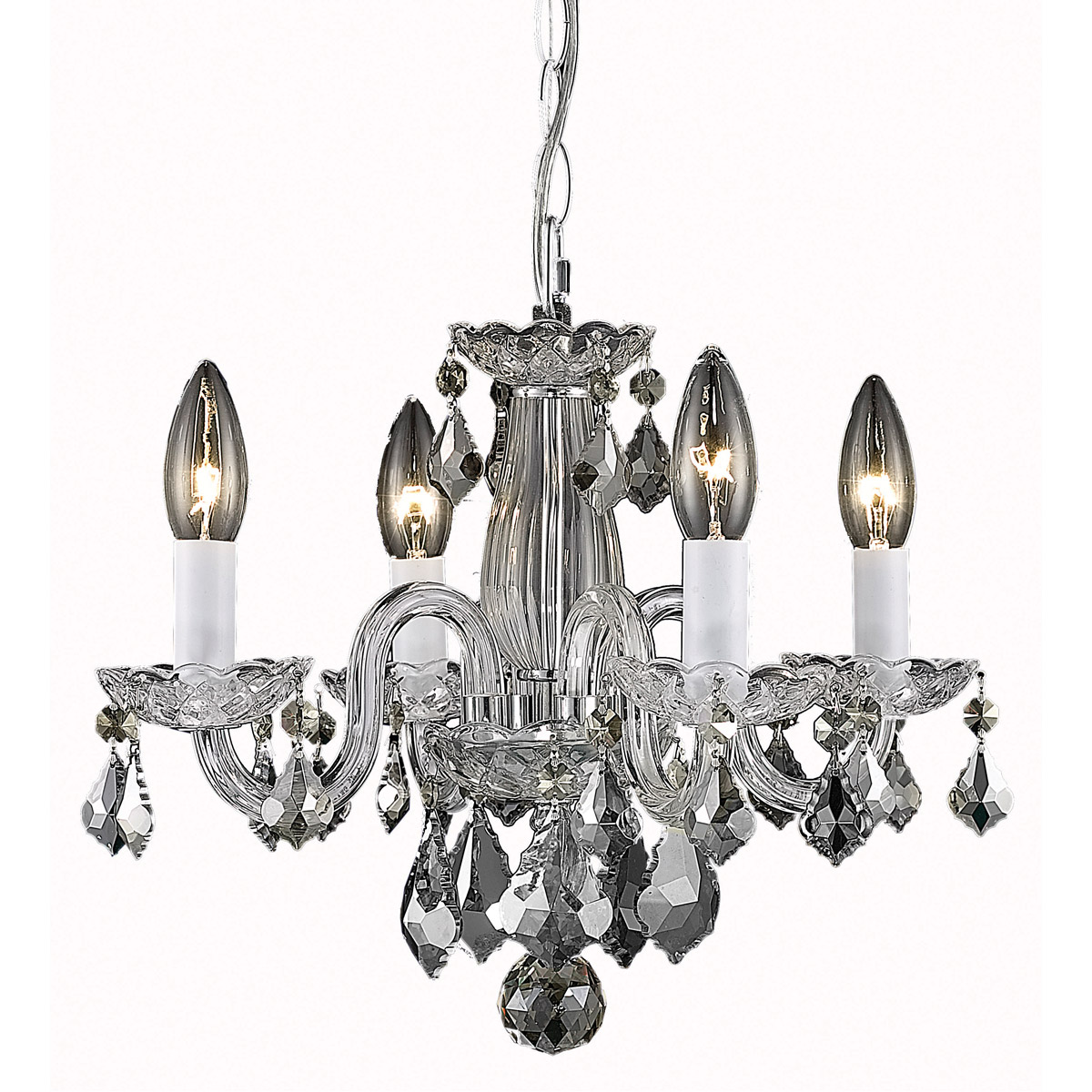 Elegant Lighting V7804D15C/RC Rococo 4 Light 15 inch Chrome Dining ...