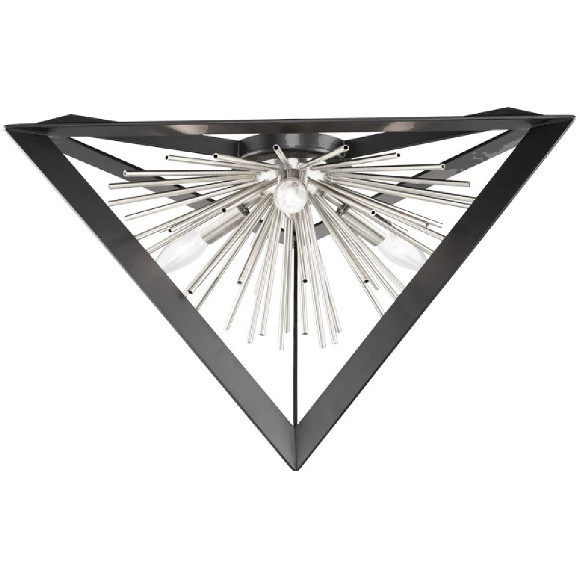 Sunburst LED 20.5 inch Matte Black and Chrome Flush Mount Ceiling Light