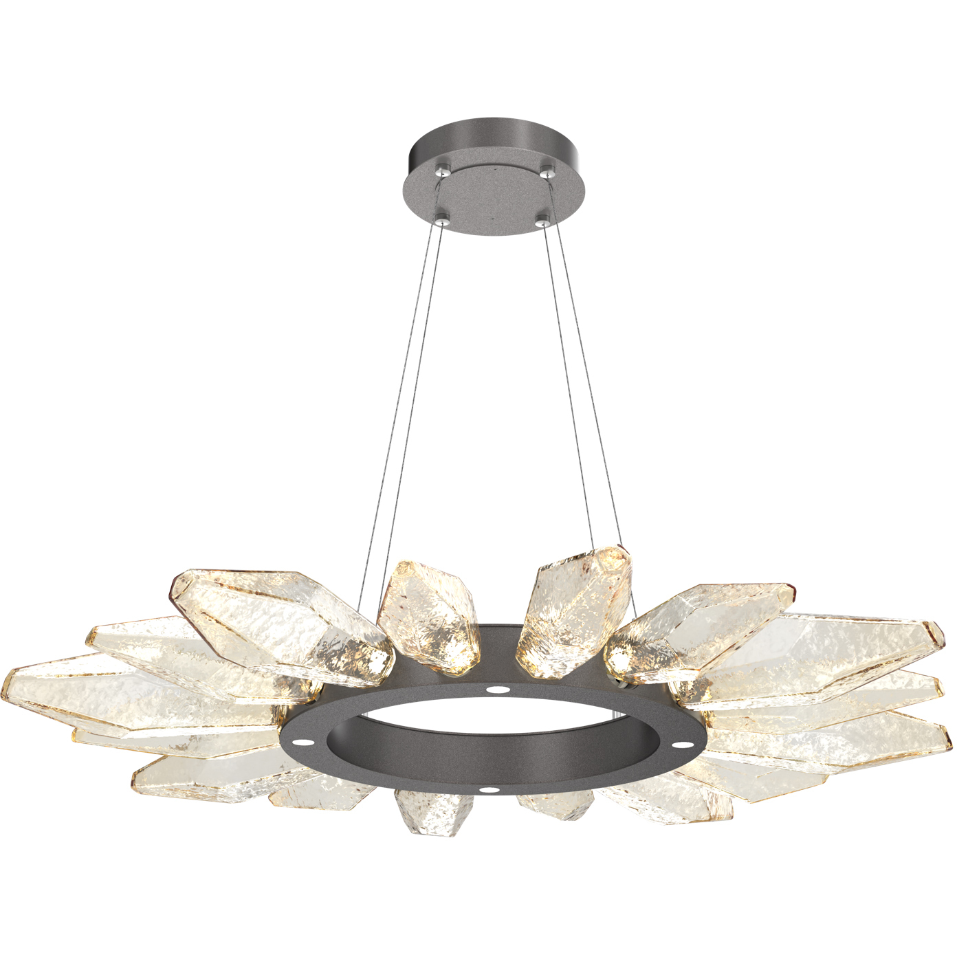 Rock Crystal LED 41.9 inch Graphite Chandelier Ceiling Light in 3000K ...