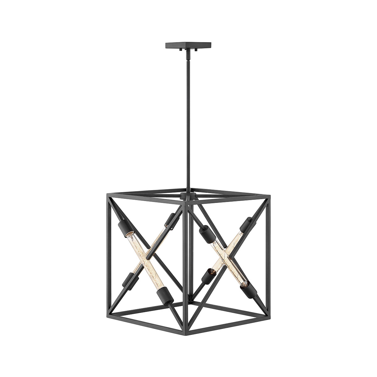 Hinkley 3375SK Hewitt 4 Light 18 inch Satin Black Chandelier Ceiling Light