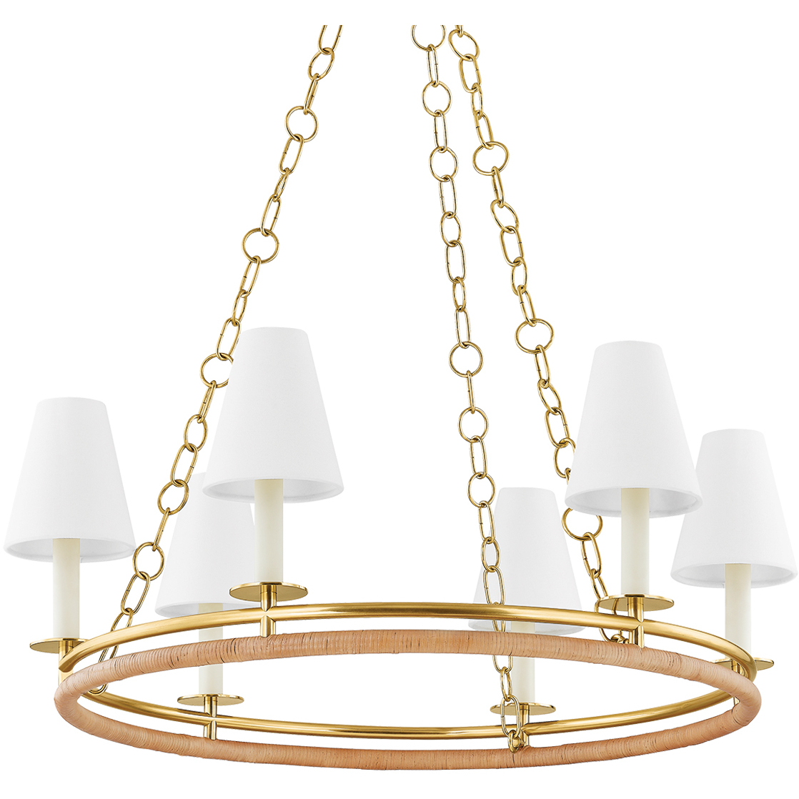 Hudson Valley 4406-AGB Swanton 6 Light 31 inch Aged Brass Chandelier ...