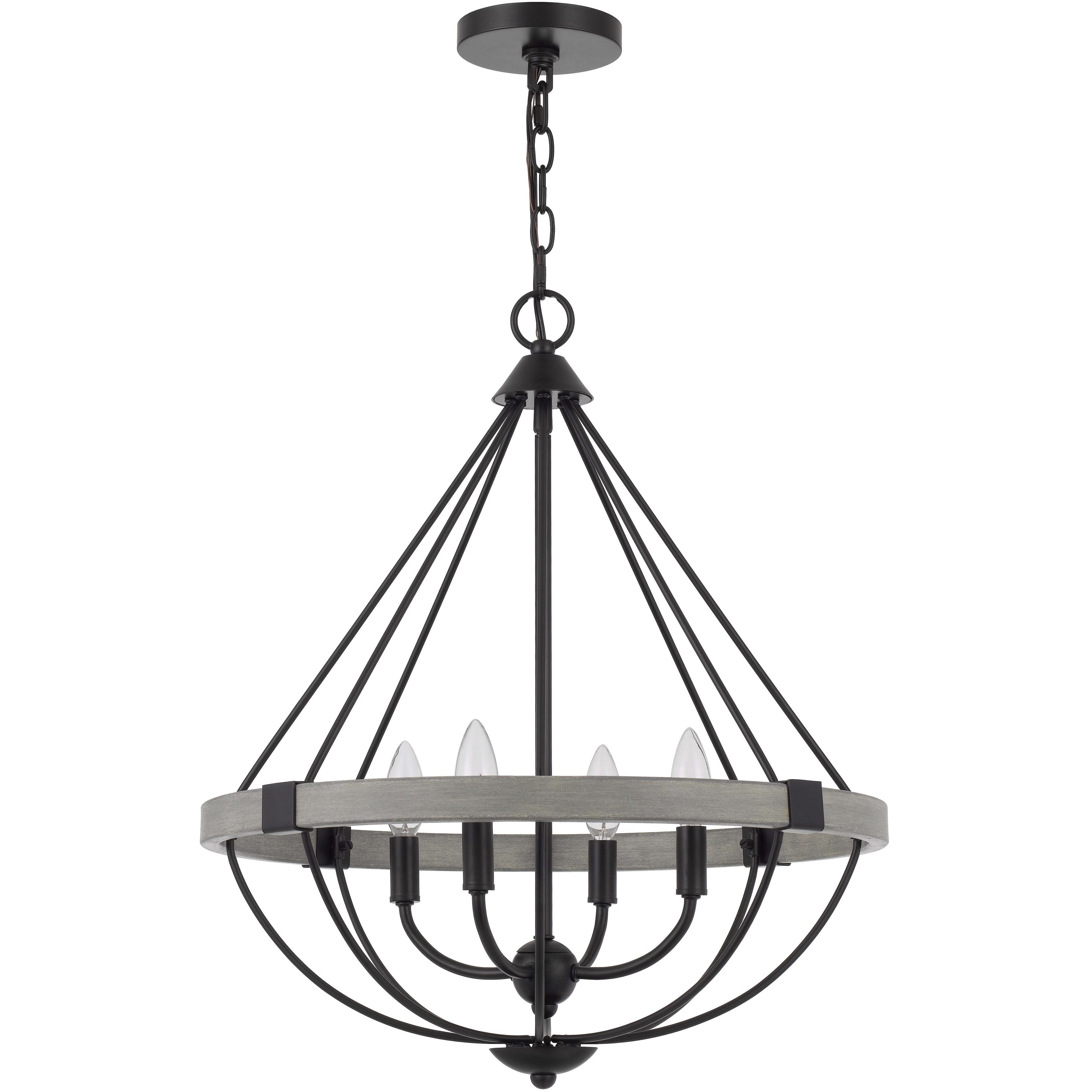 Cal Lighting FX-3770-4 Somersworth 4 Light 20 inch White Washed/Black ...