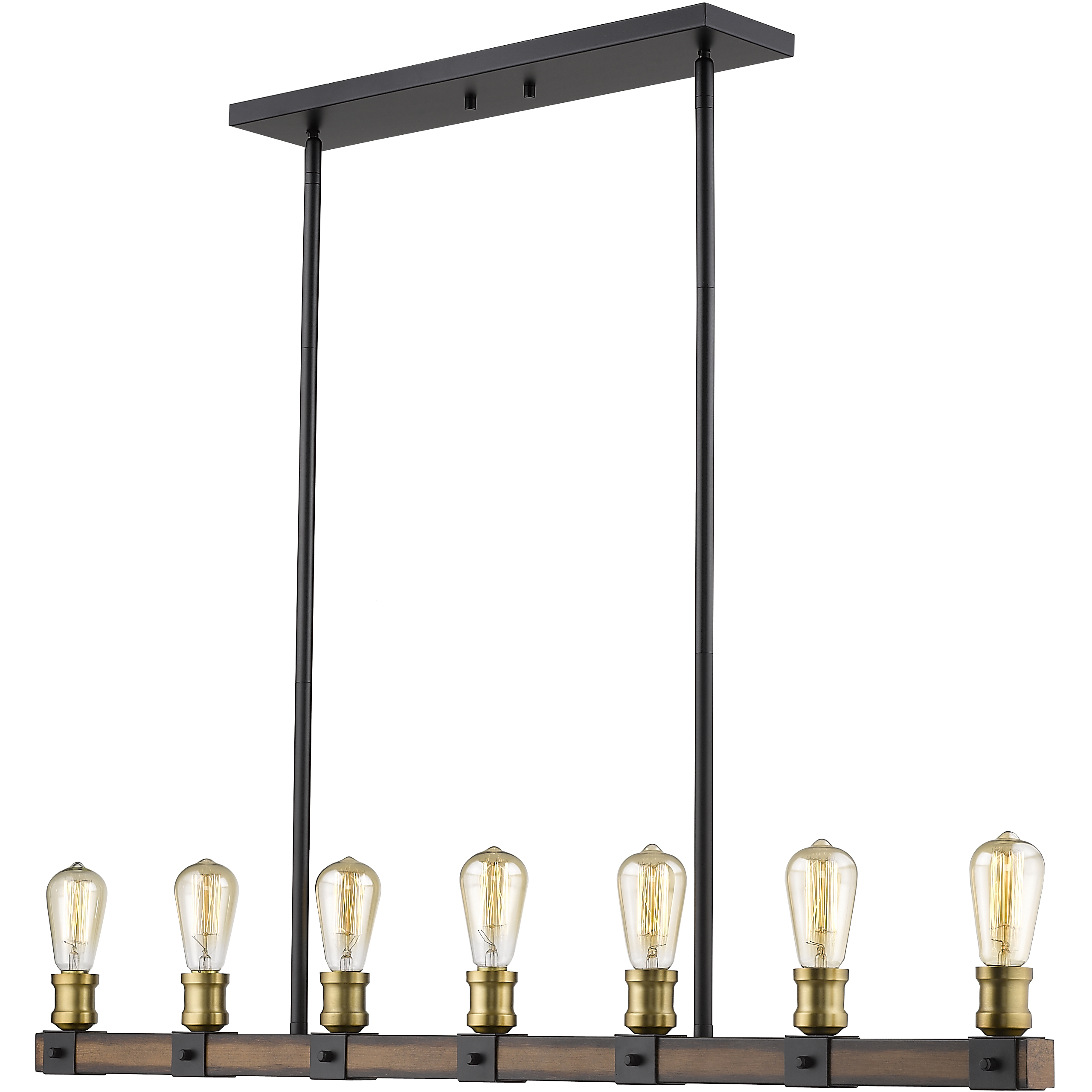 Z-Lite 472-7L-RM Kirkland 7 Light 44 inch Rustic Mahogany Linear ...