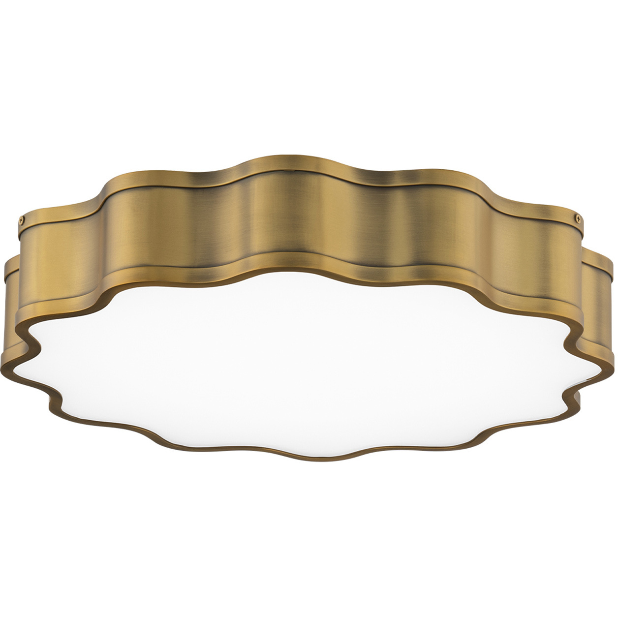 Vaughan 1 Light 20 inch Aged Brass Flush Mount Ceiling Light, dweLED