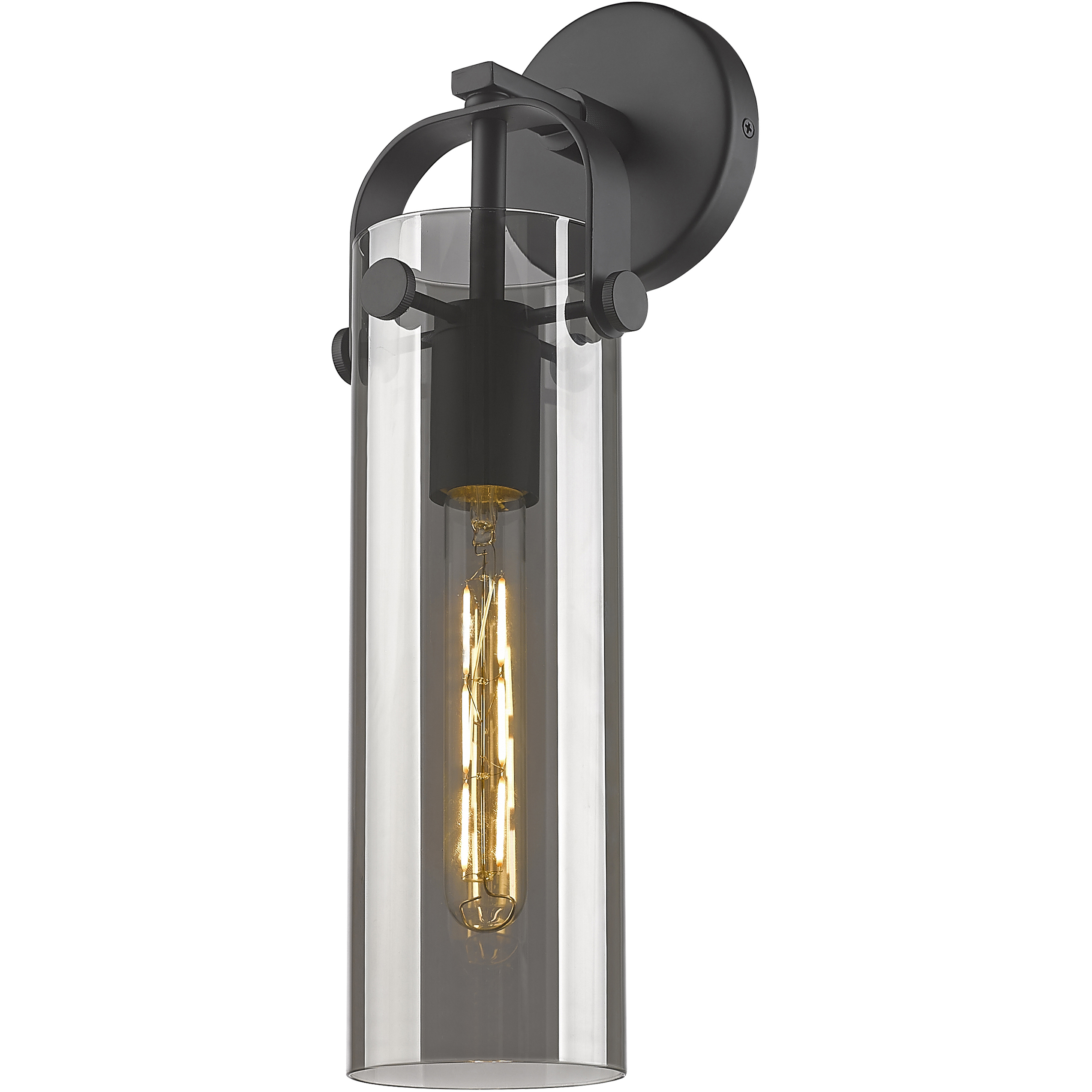 Downtown Urban Pilaster Armed Sconce Wall Light in Matte Black, Plated ...