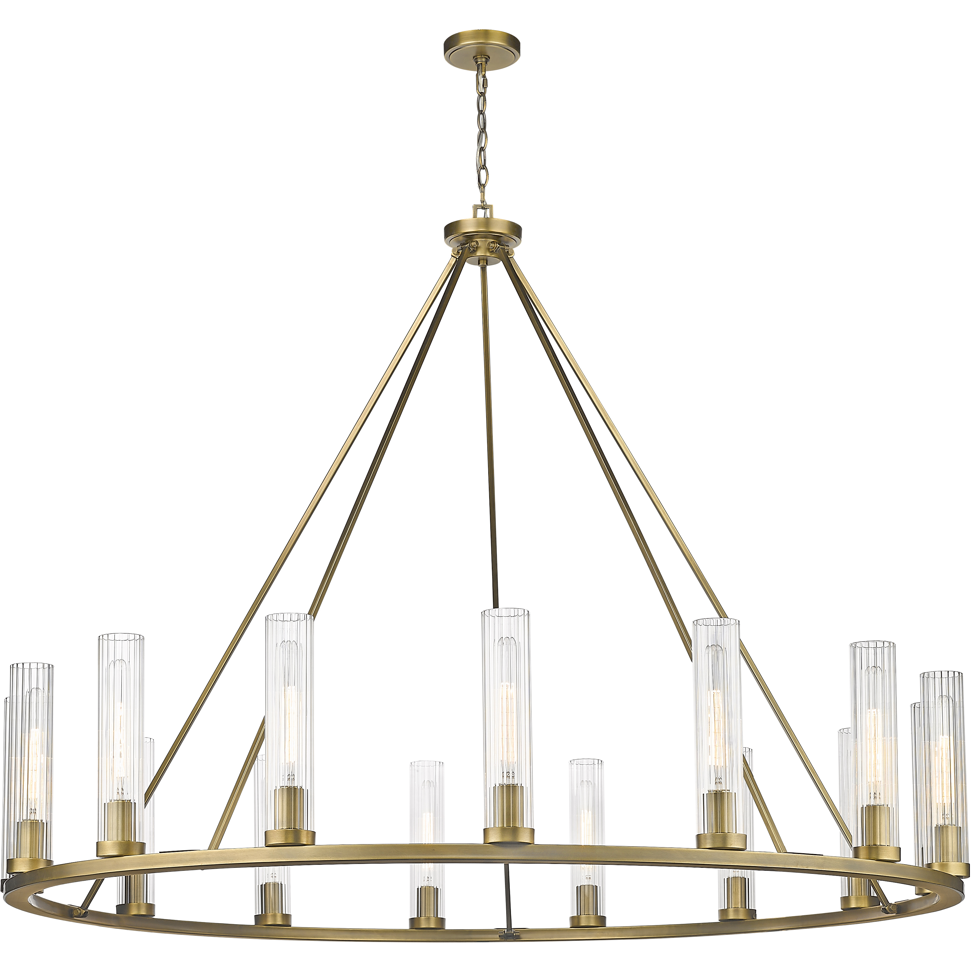 Z-Lite 3031-15RB Beau 15 Light 60 inch Rubbed Brass Chandelier Ceiling ...