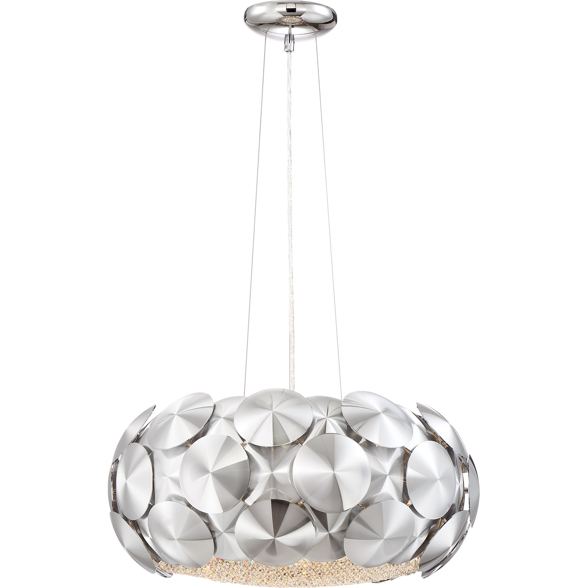 Zeev Lighting Crown 6 Light 20 inch Chrome with Crystal Chandelier ...