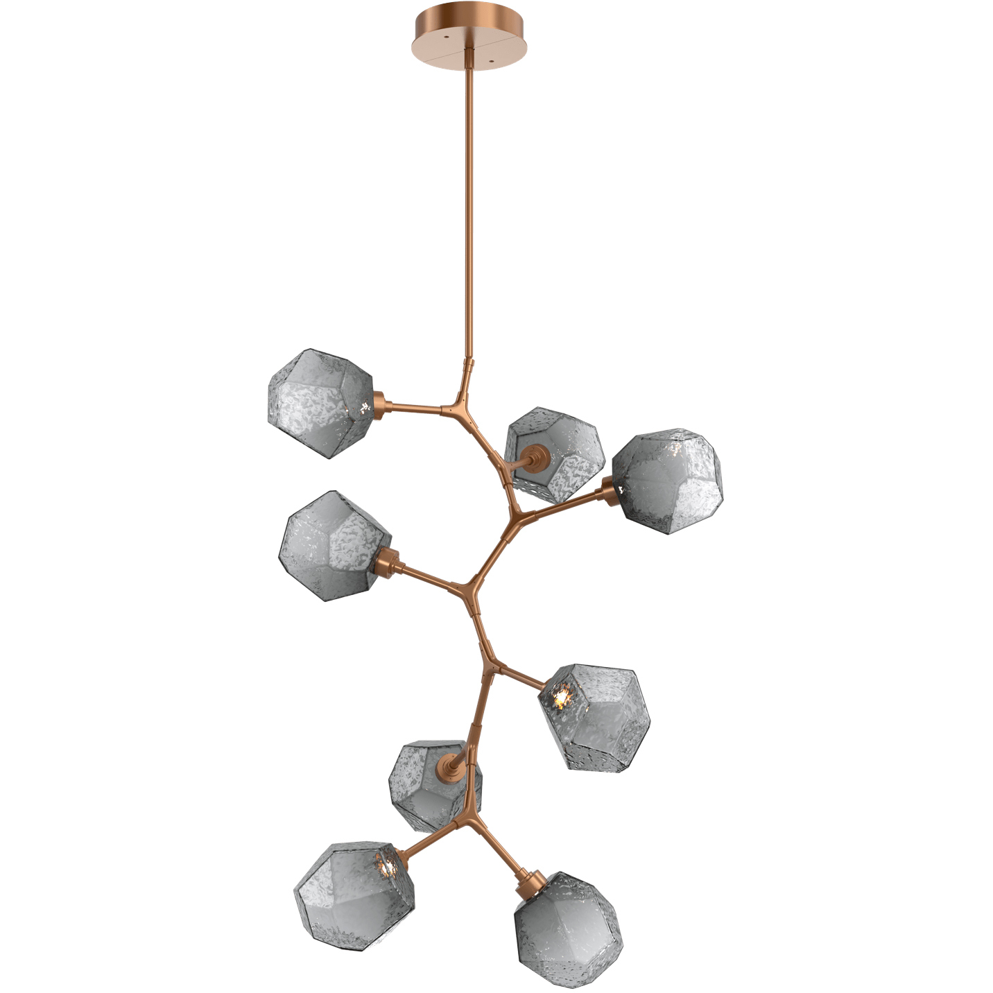 Gem LED 30 inch Novel Brass Chandelier Ceiling Light, Modern Vine