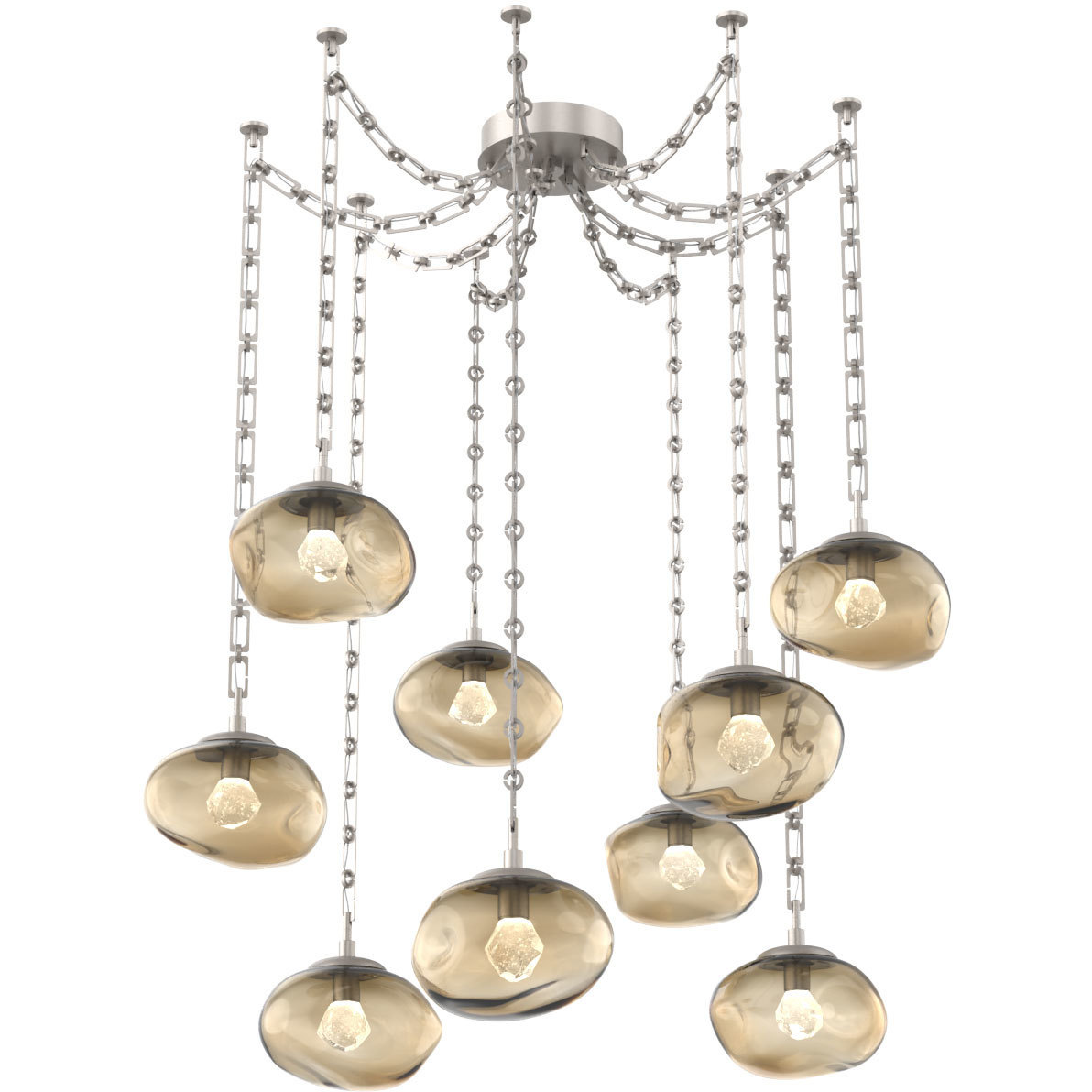 Hammerton Studio SNB0068-09-BS-ZB-CH3-L1 Nova LED 19 inch Beige Silver ...