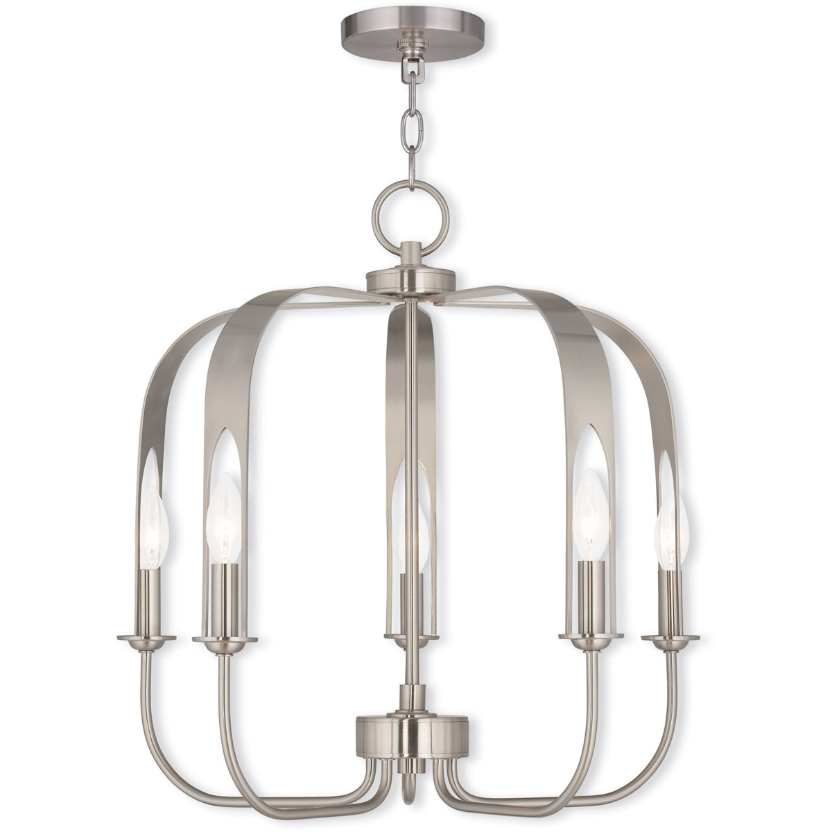 Livex Lighting 51935-91 Addison 5 Light 22 inch Brushed Nickel ...