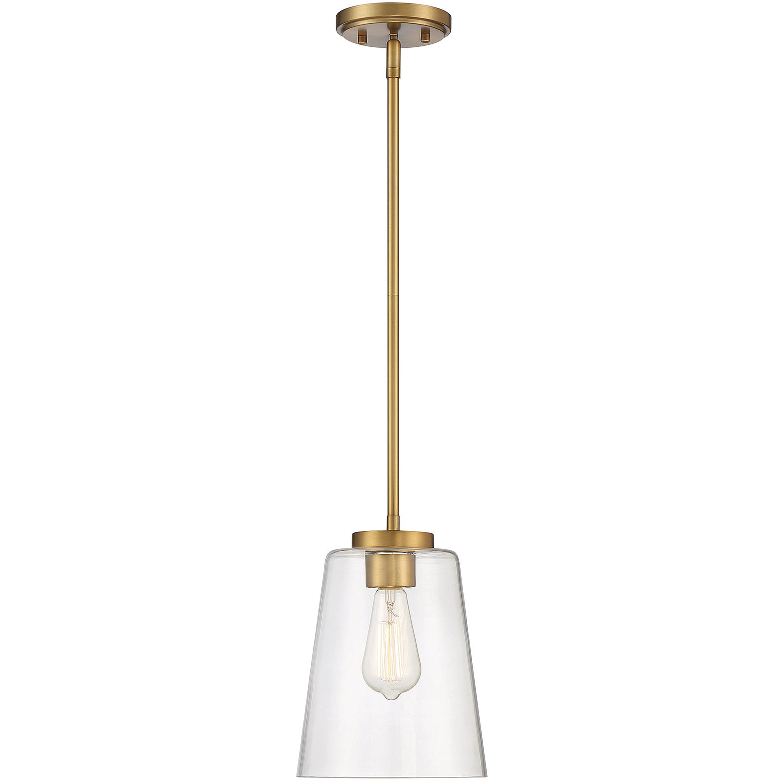Savoy House 7-1027-1-322 Calhoun 1 Light 8 inch Warm Brass Pendant ...