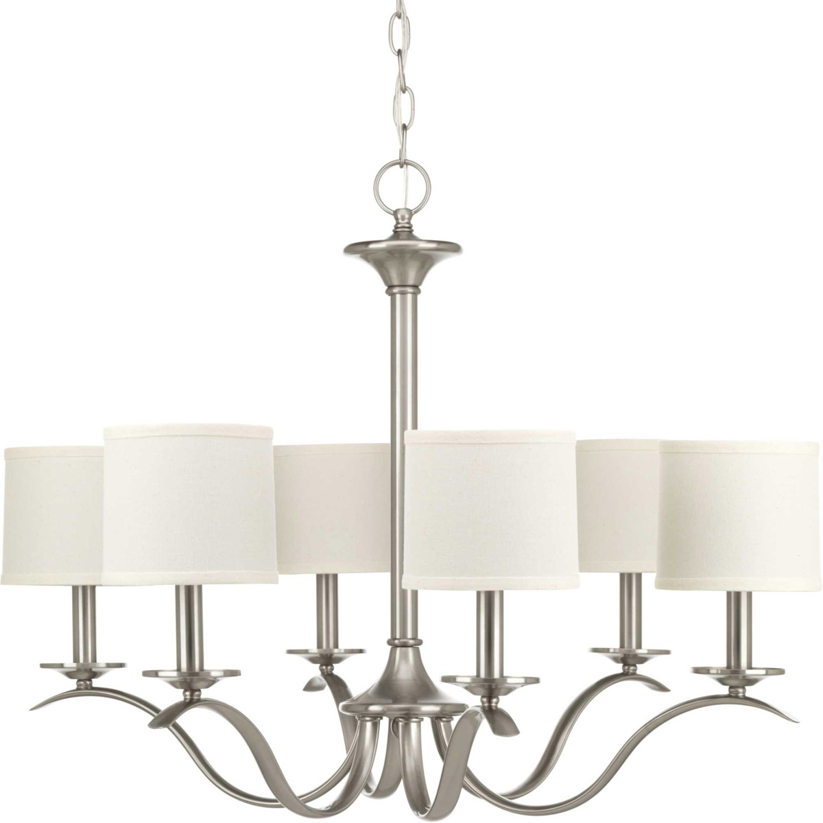 Progress P4739-09 Inspire 6 Light 30 inch Brushed Nickel Chandelier ...