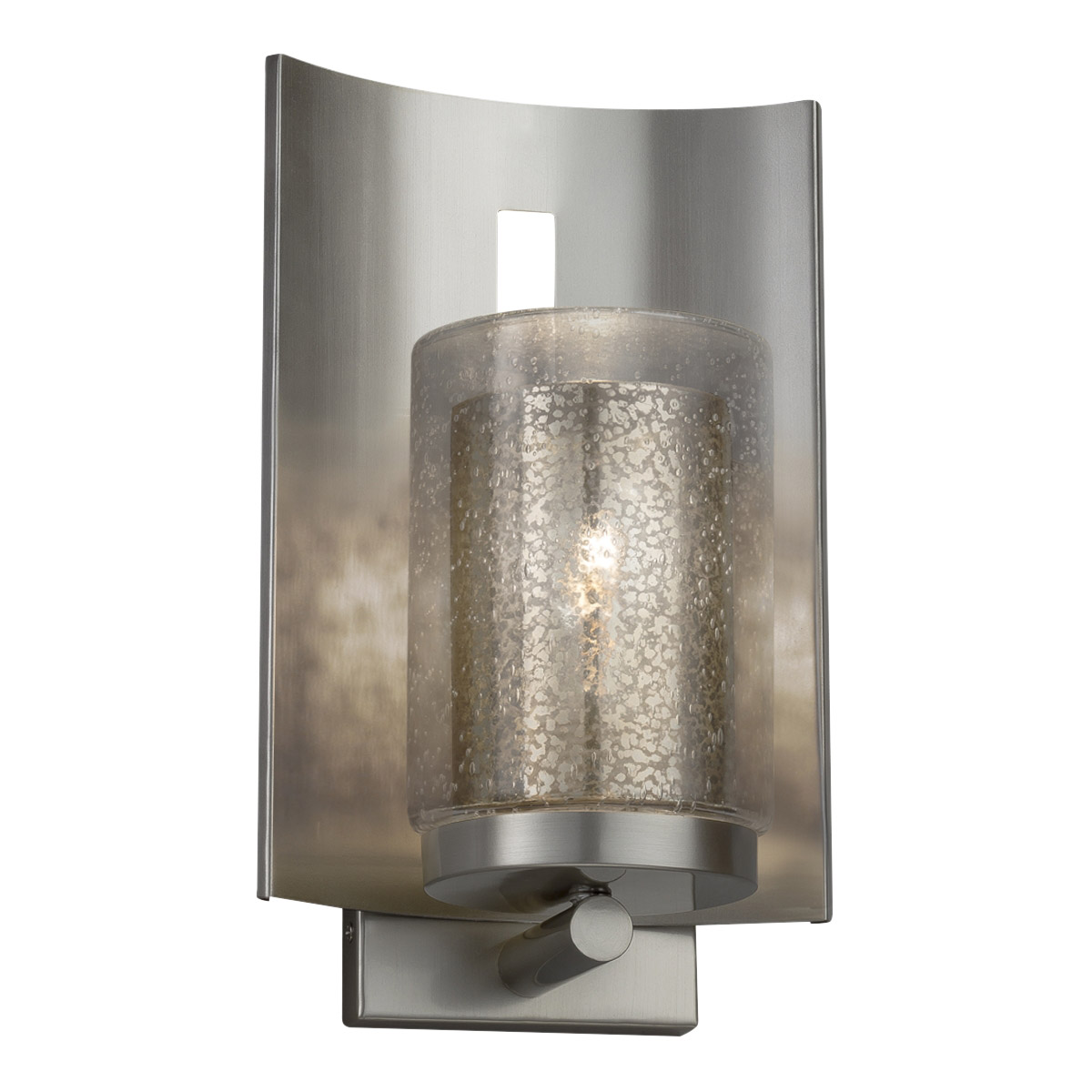 Justice Design FSN-7591W-10-MROR-NCKL Fusion 1 Light 12.75 inch Brushed ...