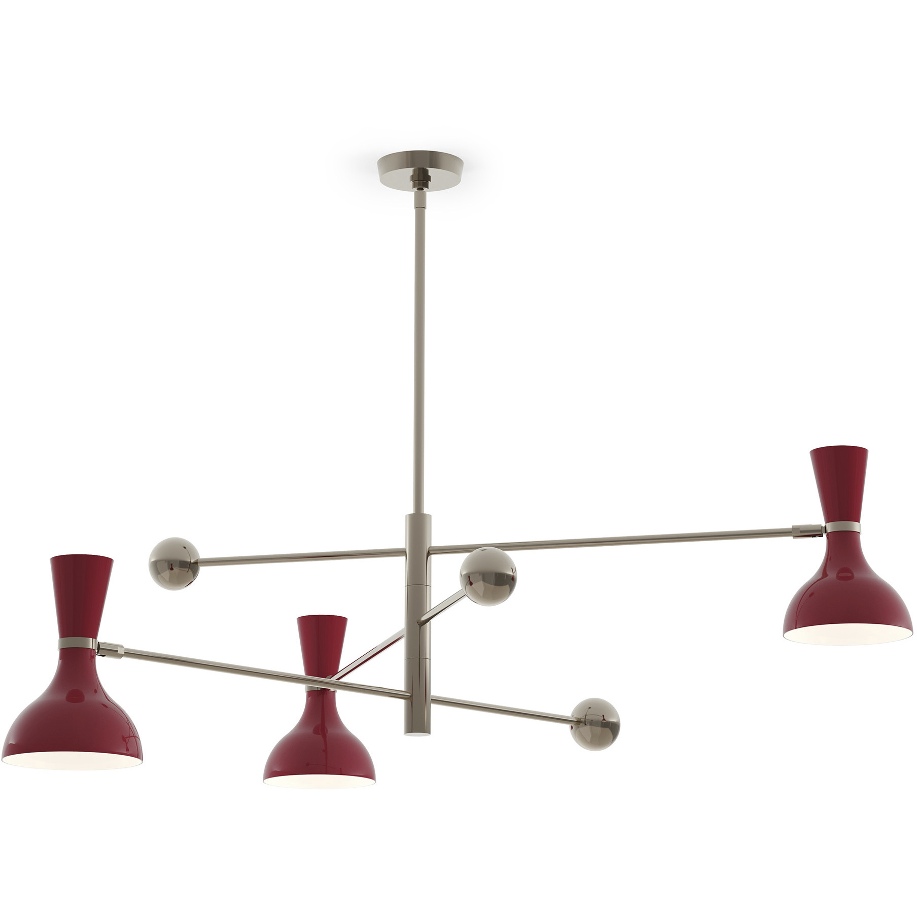 Robert Abbey OX11OX Clare 3 Light 55 inch Oxblood with Polished Nickel ...