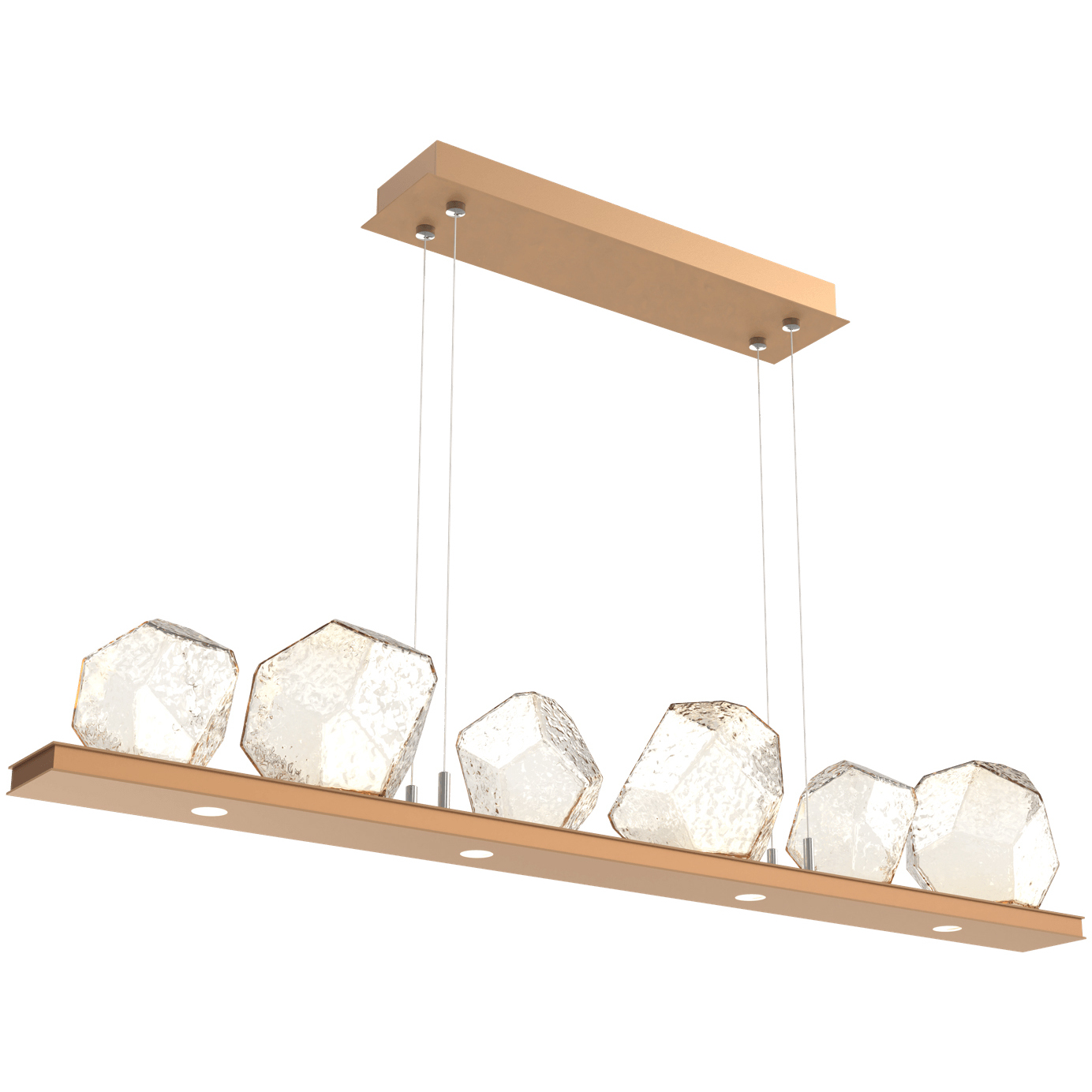 Gem LED 44 inch Novel Brass Linear Pendant Ceiling Light in Amber ...