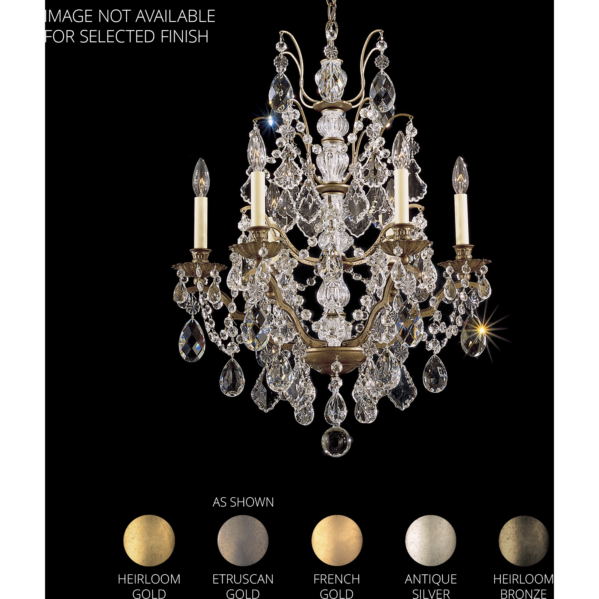 Schonbek 5770-22H Bordeaux 6 Light Heirloom Gold Chandelier Ceiling ...