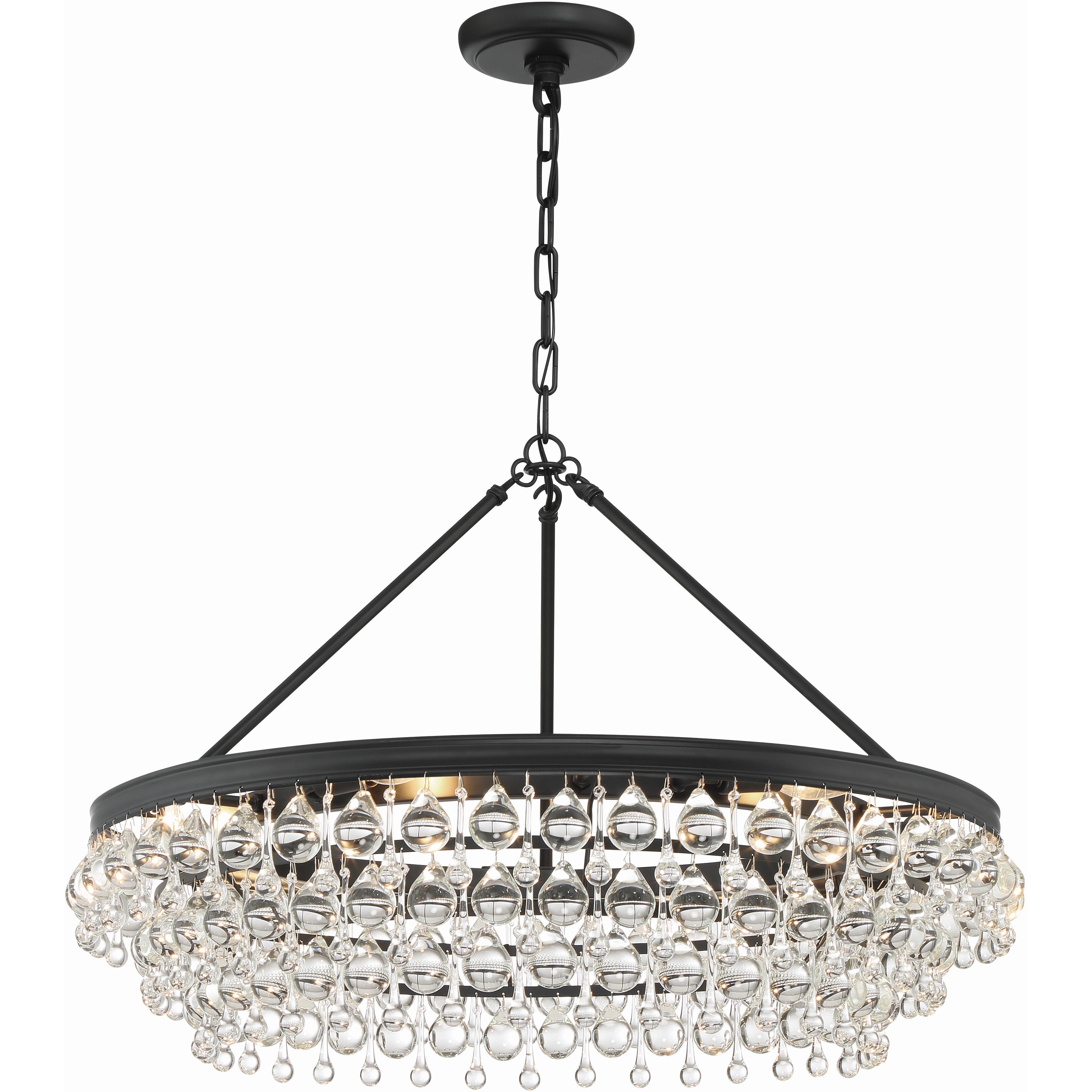 Crystorama 275-MK Calypso 6 Light 30 inch Matte Black Chandelier ...