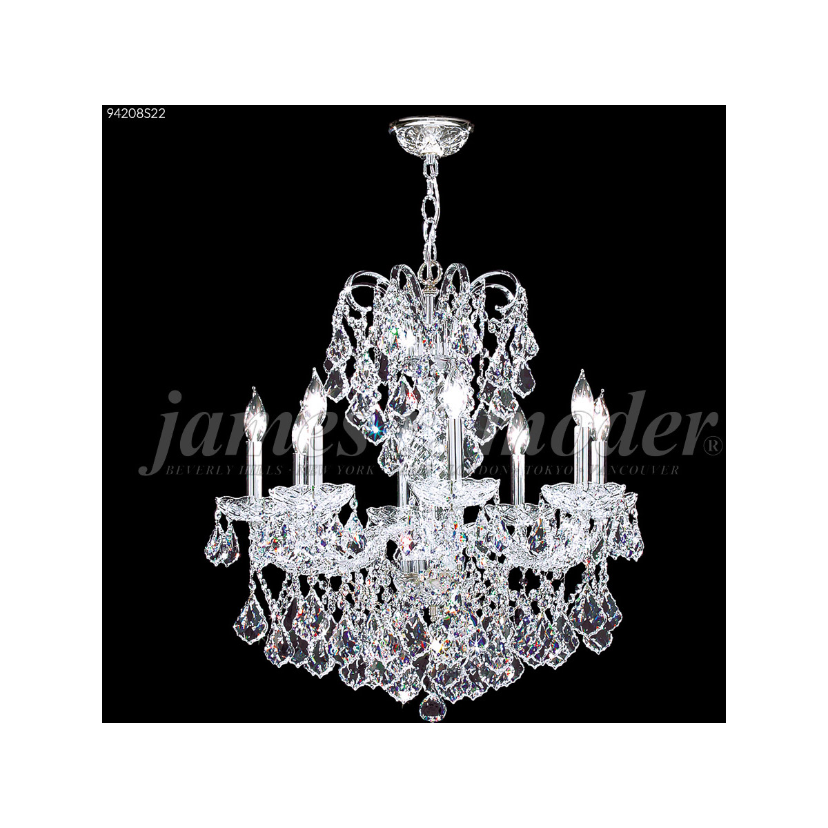 James R. Moder 94208S22 Vienna 8 Light 26 inch Silver Crystal ...