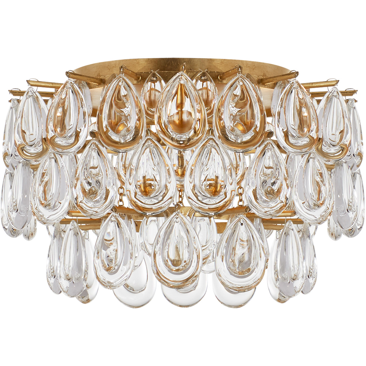 AERIN Liscia 3 Light 15 inch Gild Flush Mount Ceiling Light, Small