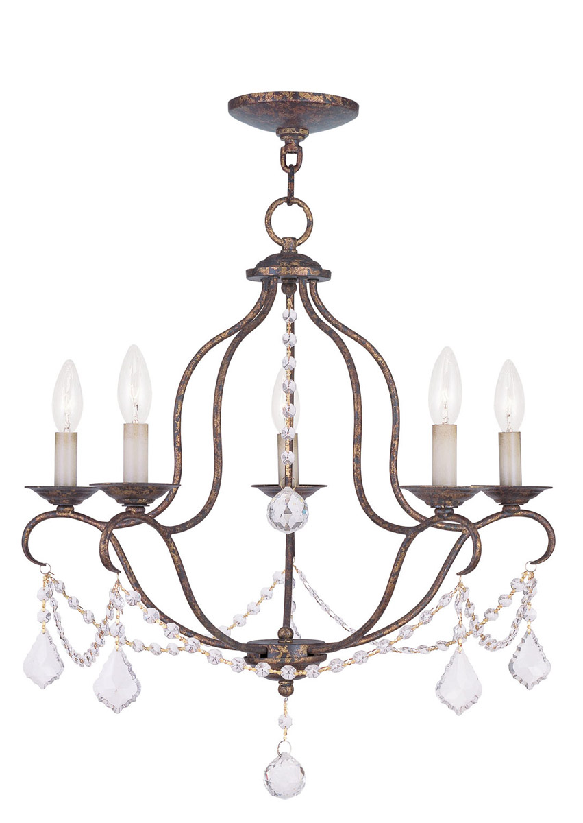 Livex Lighting 6435-71 Chesterfield 5 Light 22 inch Hand Applied ...