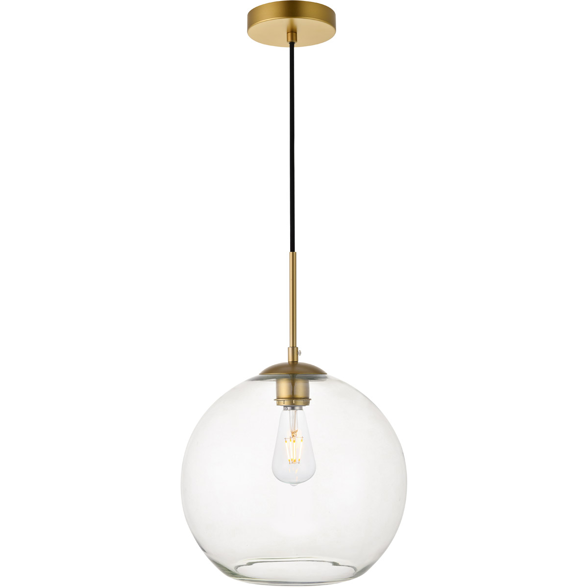 Living District LD2224BR Baxter 1 Light 12 inch Brass Pendant Ceiling Light