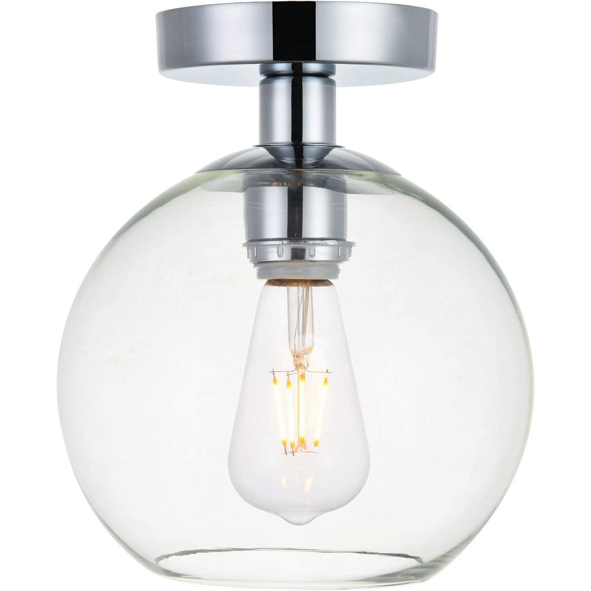 Living District LD2204C Baxter 1 Light 8 inch Chrome Flush Mount ...