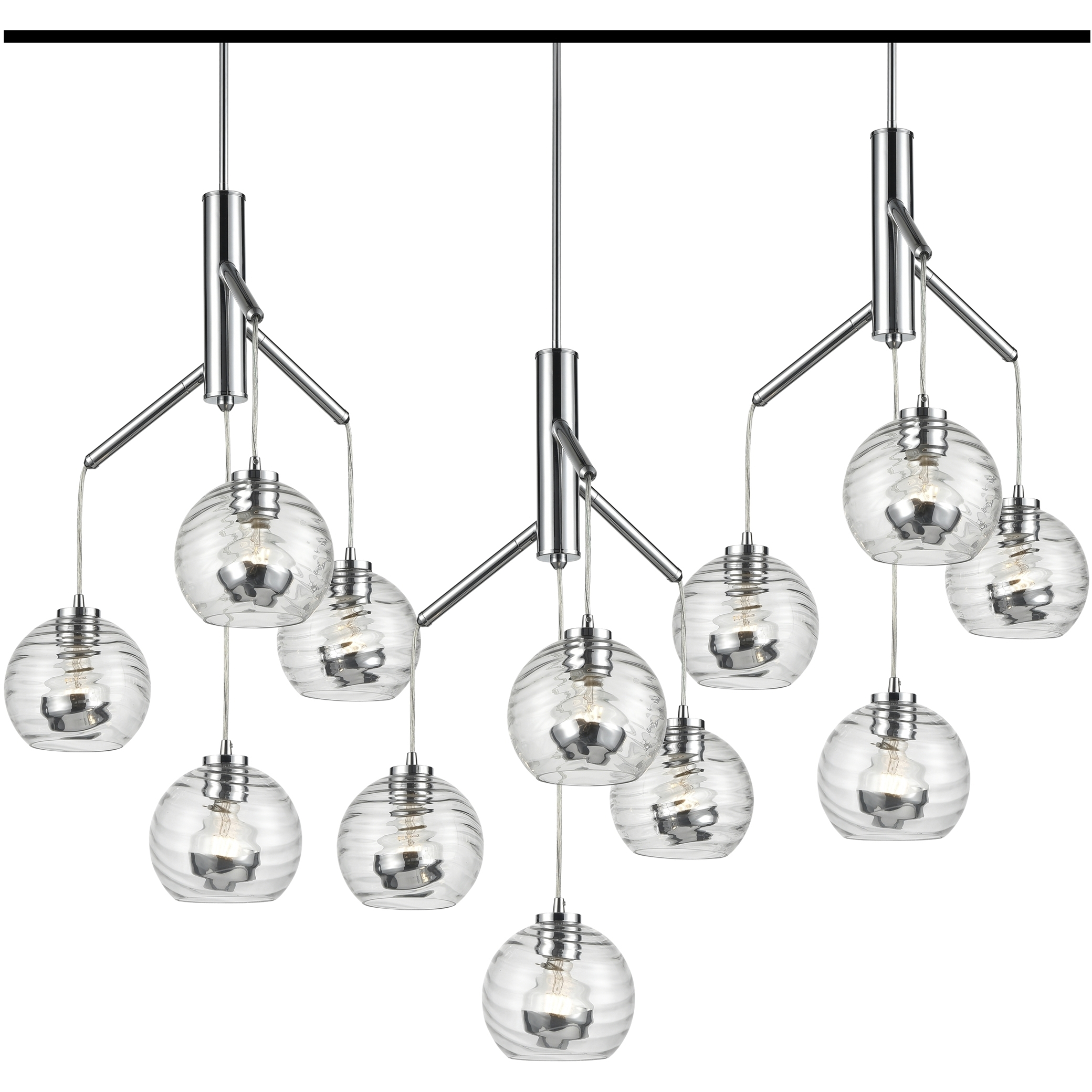 DVI DVP40457CH-RPG Tropea 12 Light 52 inch Chrome Linear Ceiling Light