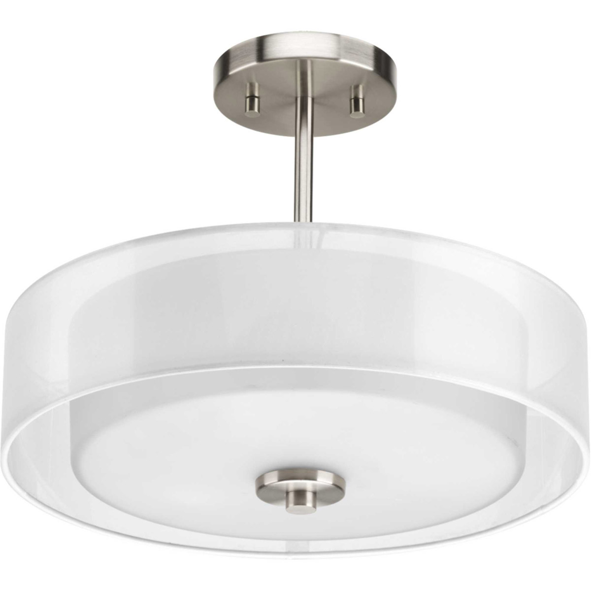Progress P3694-09 Invite 3 Light 15 inch Brushed Nickel Semi-Flush ...