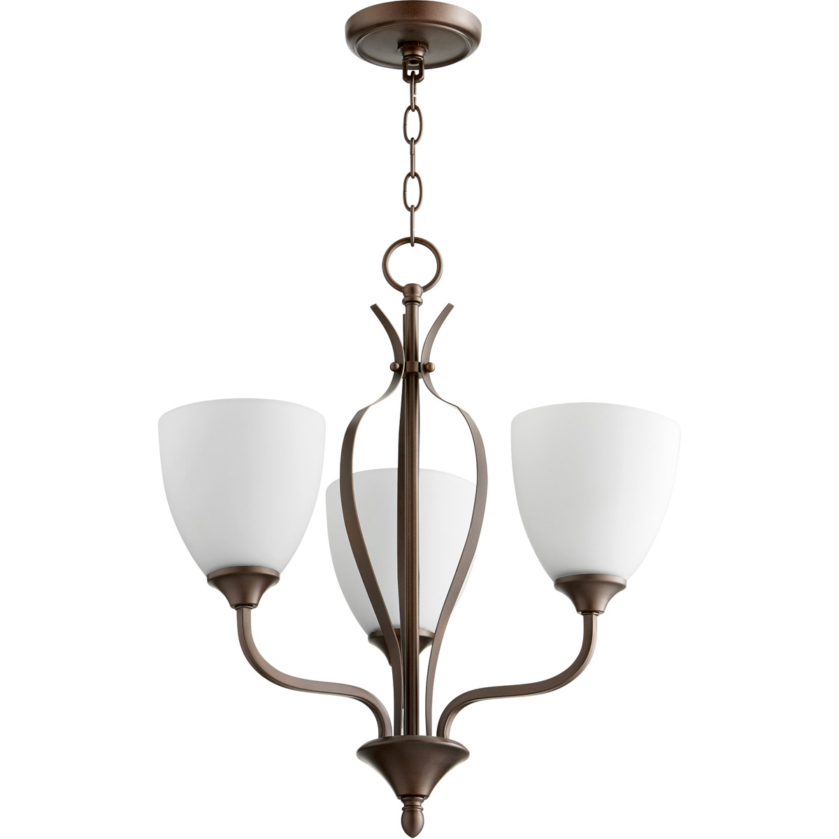 Quorum 6127-3-86 Jardin 3 Light 20 inch Oiled Bronze Mini Chandelier ...