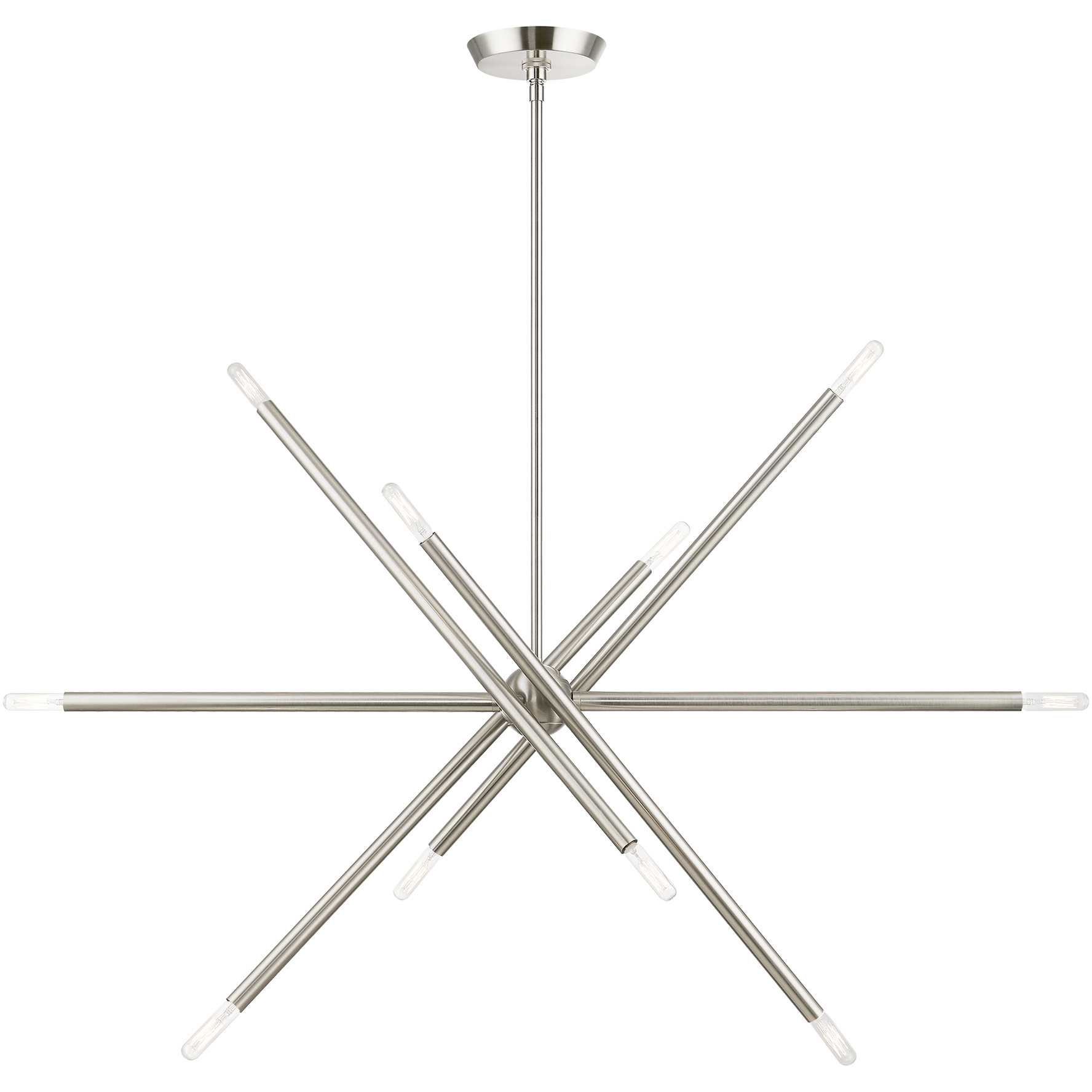 Soho Linear Chandelier Ceiling Light in Brushed Nickel