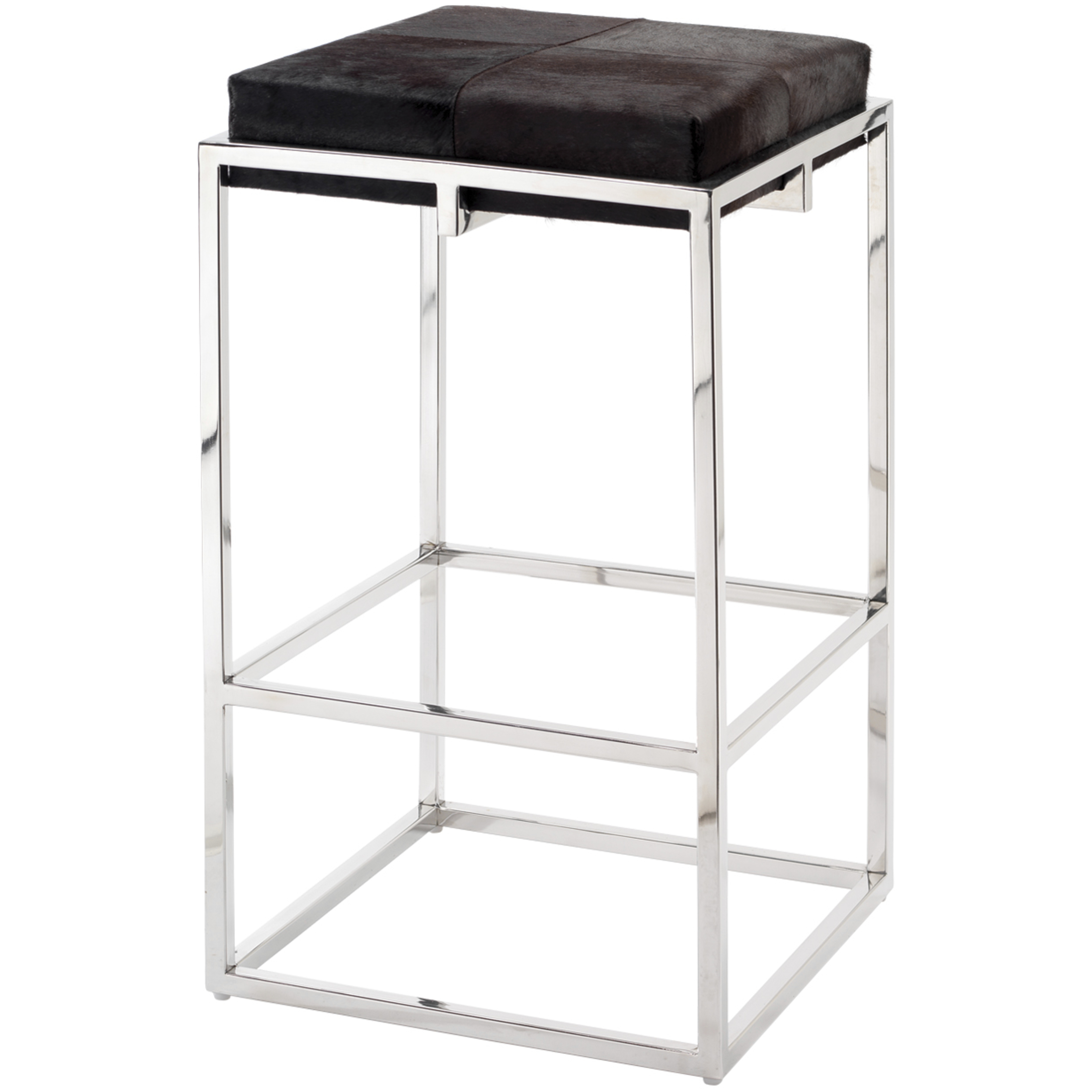 Shelby 33 inch Espresso Hide & Nickel Metal Bar Stool in Espresso Hide ...